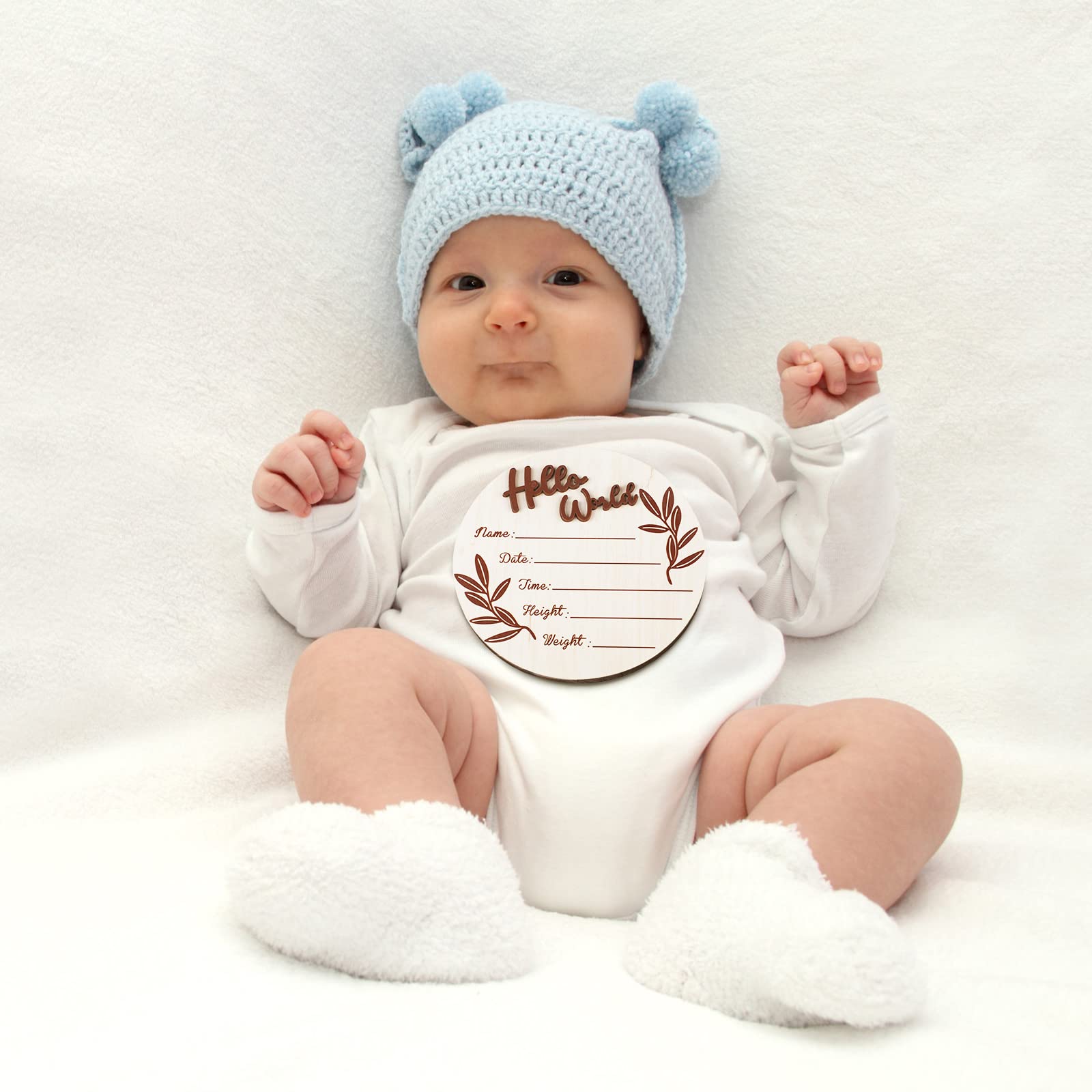 Snapklik.com : Queekay Baby Birth Announcement Sign Newborn Hello World ...