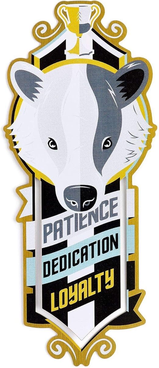 Amazon.com : Harry Potter Stainless Steel Hufflepuff Bookmark : Office ...