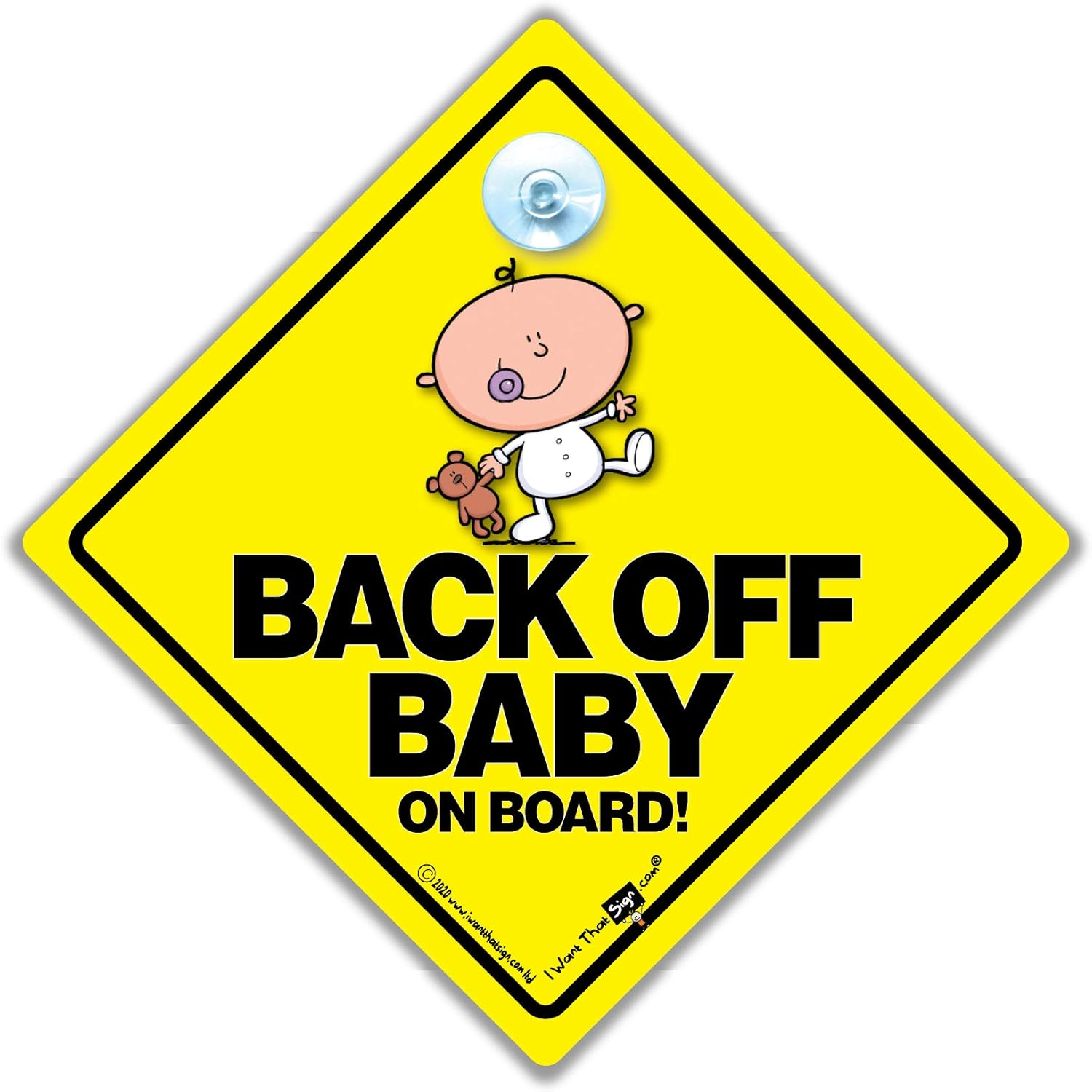 Amazon.com: DRIVING iwantthatsign.com Back Off Back Off Car Sign, Back ...