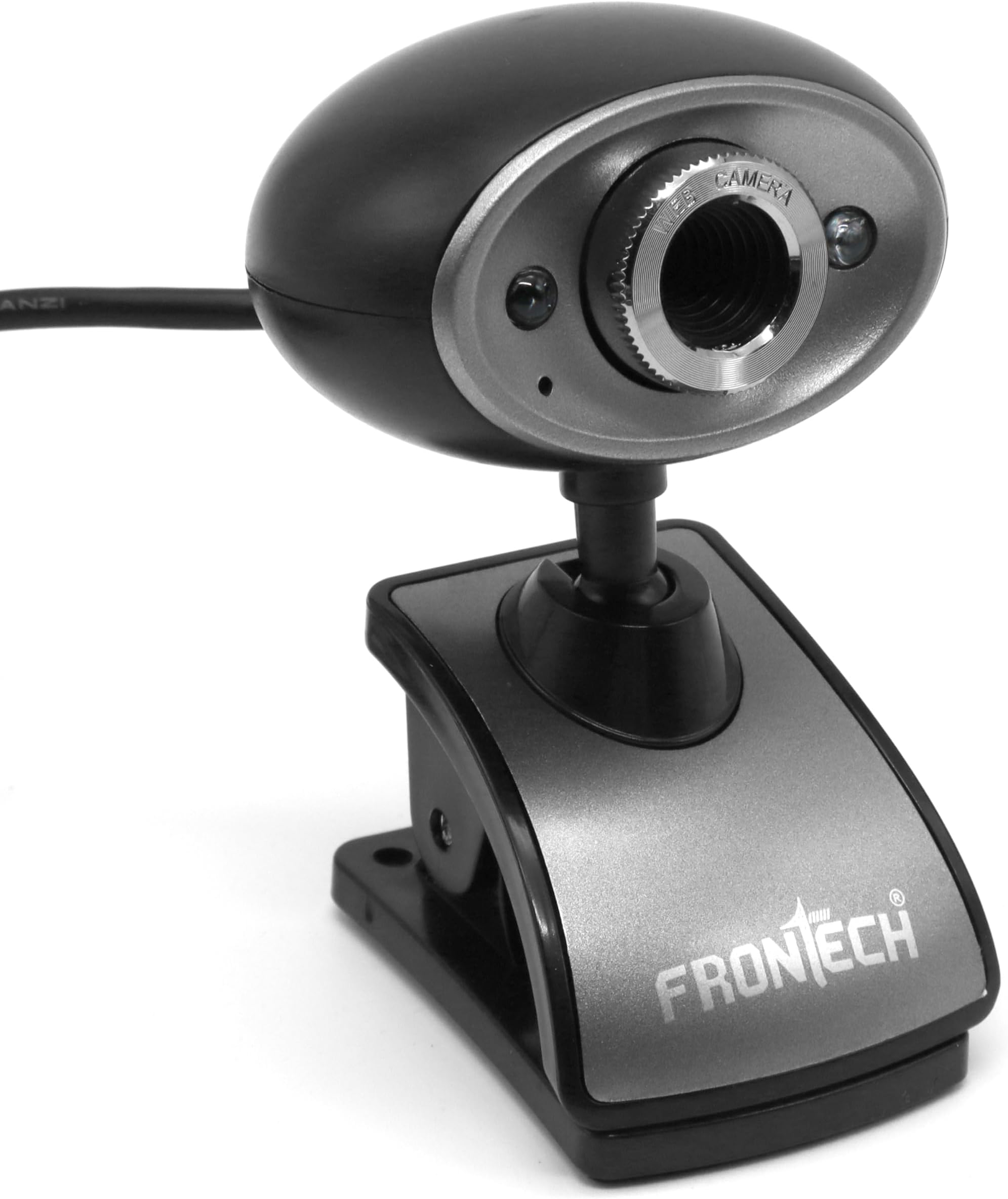 FRONTECH Digital Webcam with Built-in Mic & LED Lights, 35 FPS, Plug ...