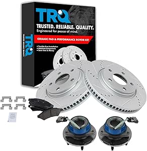 Amazon.com: Wheel Hub Ceramic Brake Pad Performance Rotor Front Kit for ...