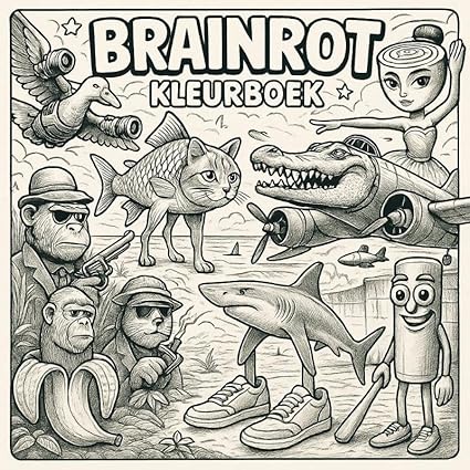 Brainrot Kleurboek: Italian Brainrot Dieren Kleurplaten : B.V., Andries ...