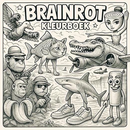 Brainrot Kleurboek: Italian Brainrot Dieren Kleurplaten : B.V., Andries ...