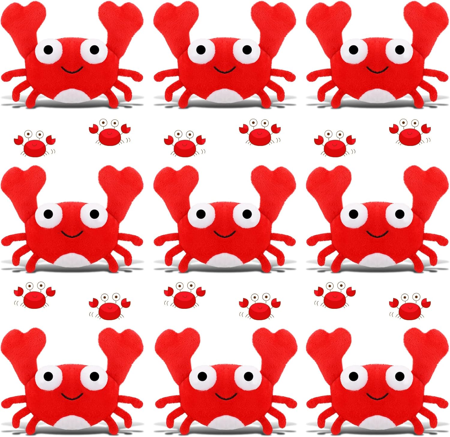 Amazon.com: 9 Pack Crab Stuffed Animal Cute Crab Plush Doll Toy Soft ...