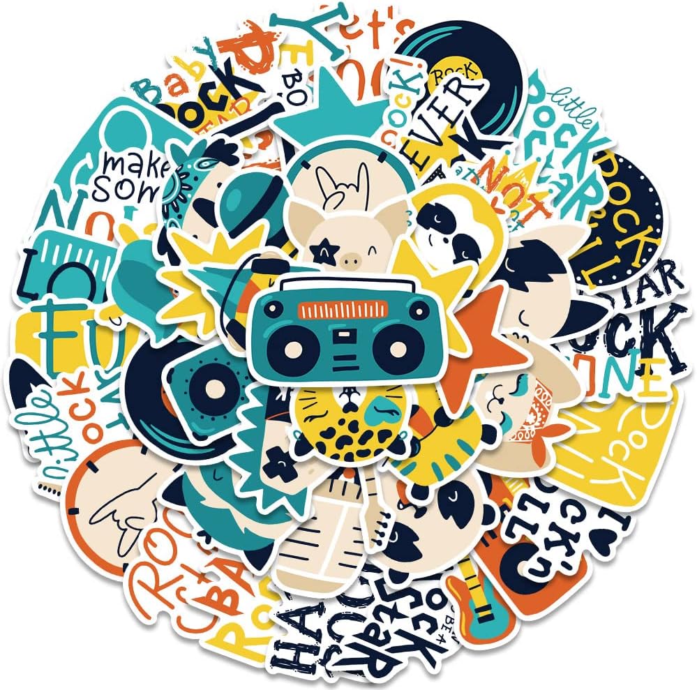 Amazon.com: Cute Animals Rock Band Stickers,Funny Music Cartoon ...