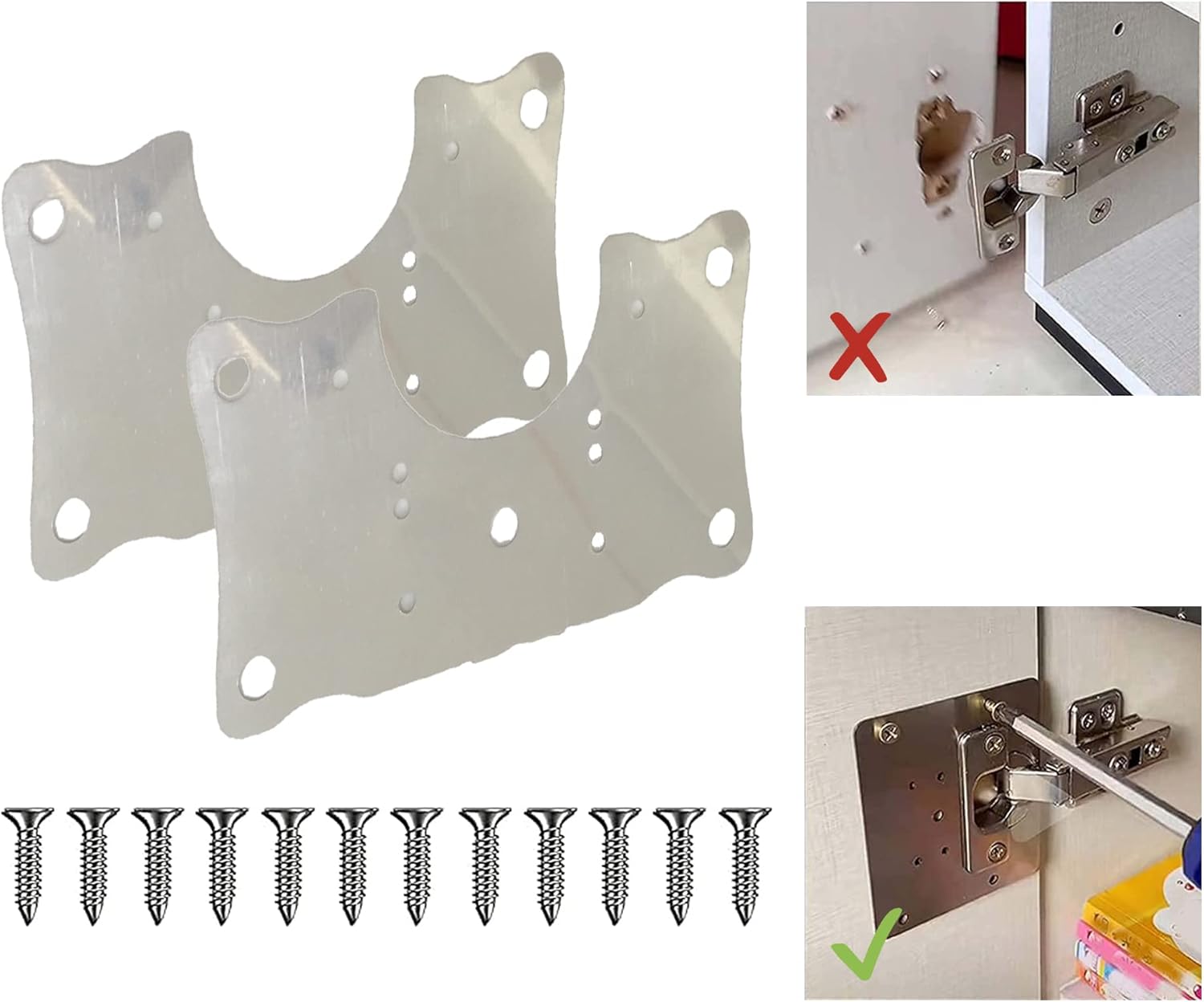 Amazon.com: Hinge Mounting Plate Adapts to Hinge Cups of Different ...