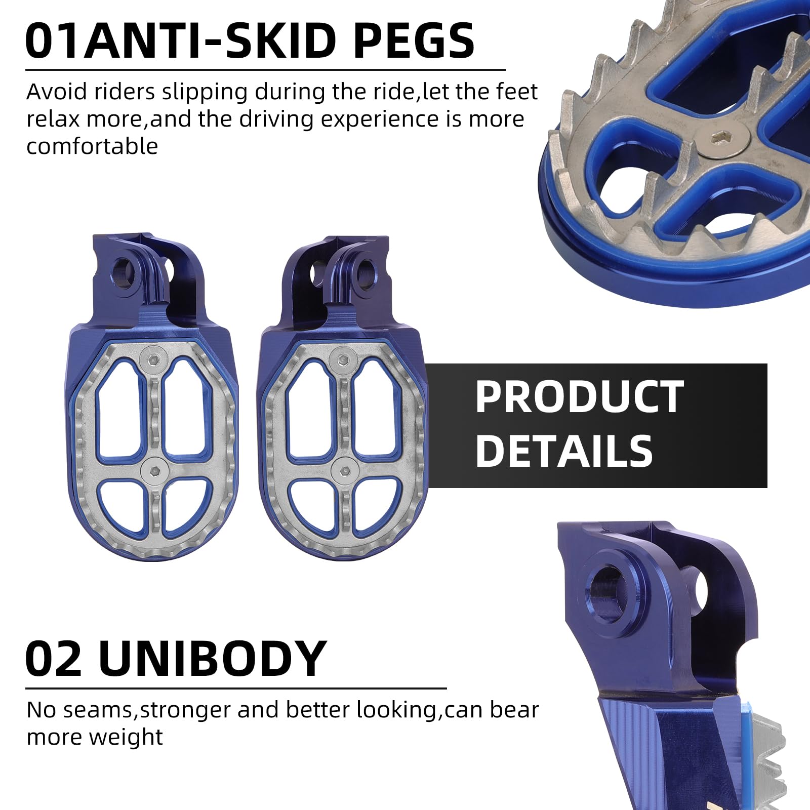 CR125 CR250 CRF450R Foot Pegs PRO CAKEN CNC Dirt Bike Double-Deck ...