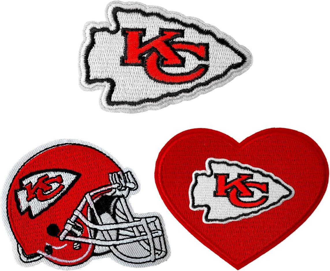 Amazon.com: 3PCS Rugby Team Logo Patch, Helmet and Heart Logo ...