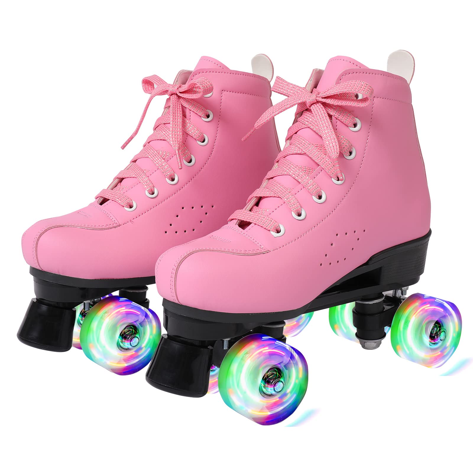 Roller Skates for Women and Men, Pu Leather Double Row-Classic Roller ...