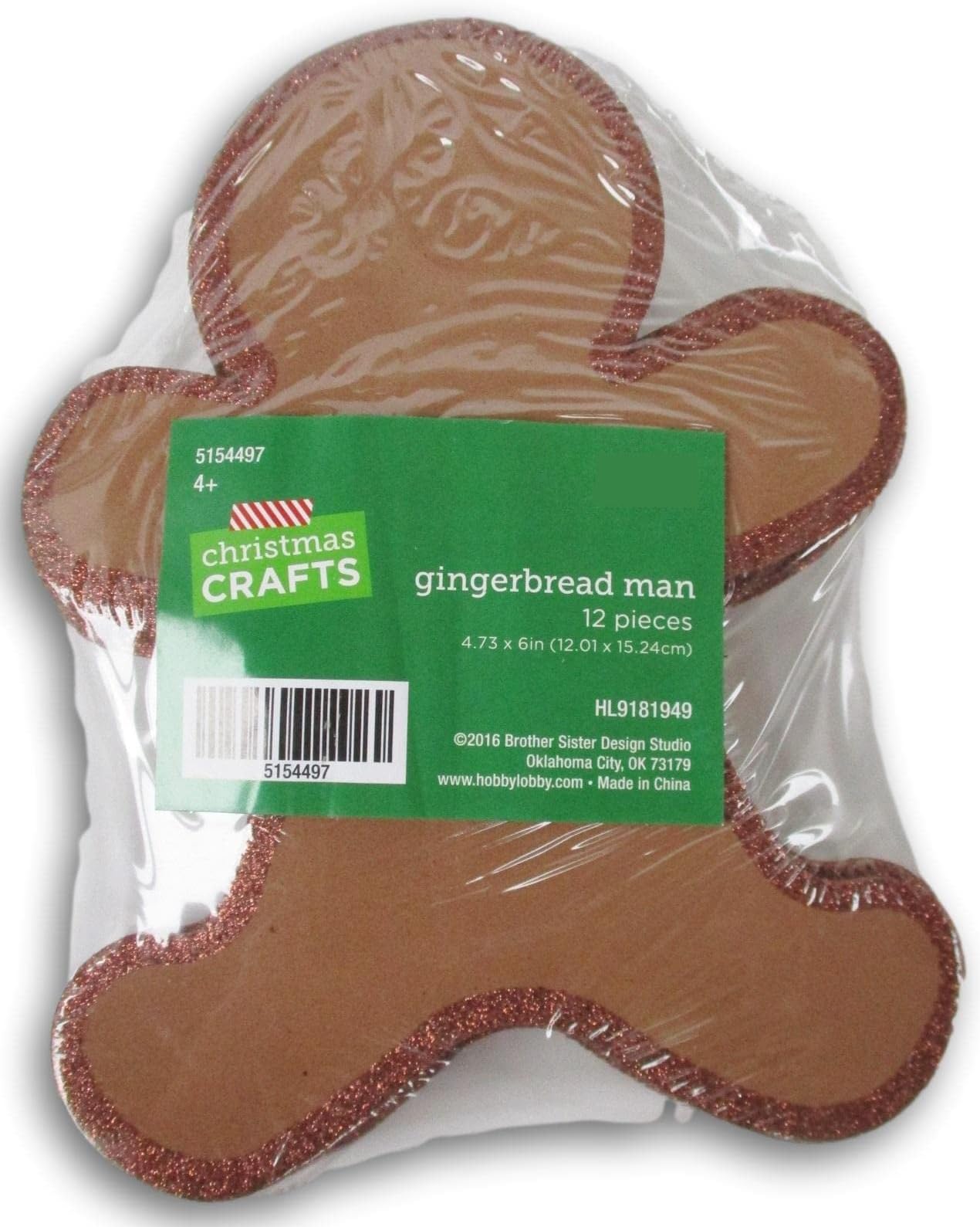 Amazon.com: Foam Gingerbread Man Glitter Cutouts - 12 Piece - 4.73 x 6 ...