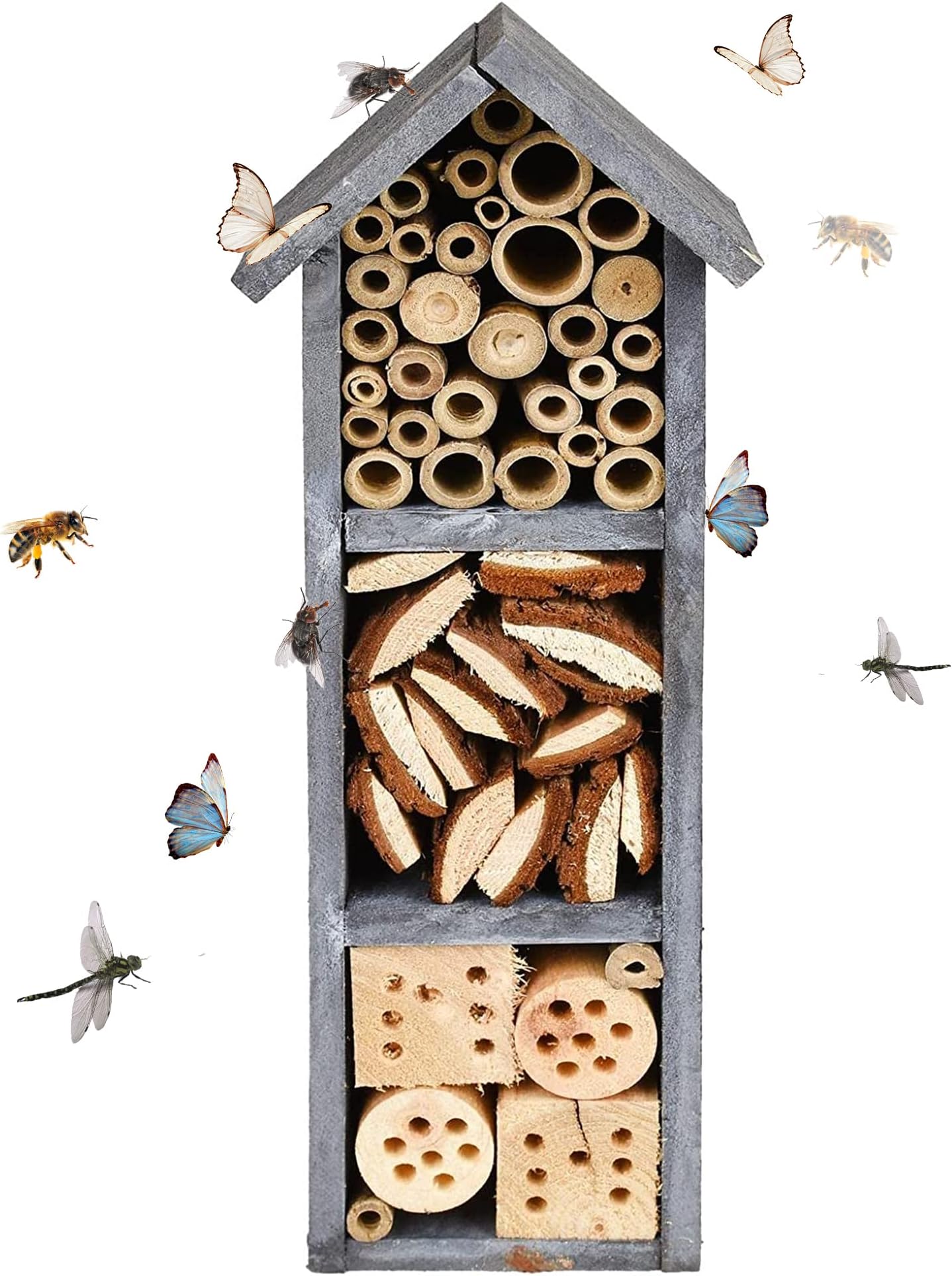 ASAB Insect Hotel Bug House Chalet Backyard Garden Outdoor Hanging ...