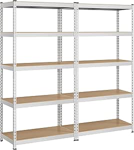 Amazon.com: Topeakmart 2PCS 5-Tier Utility Shelves, Metal Storage ...
