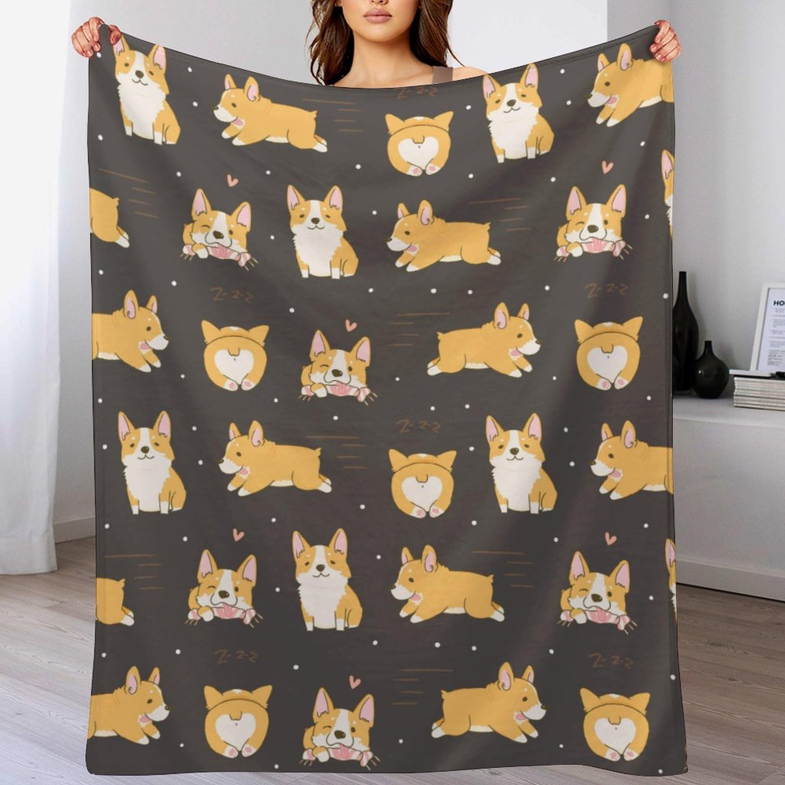 Amazon.com: Corgi Dog Super Soft Cozy Puppy Throw Blanket, Lightweight ...