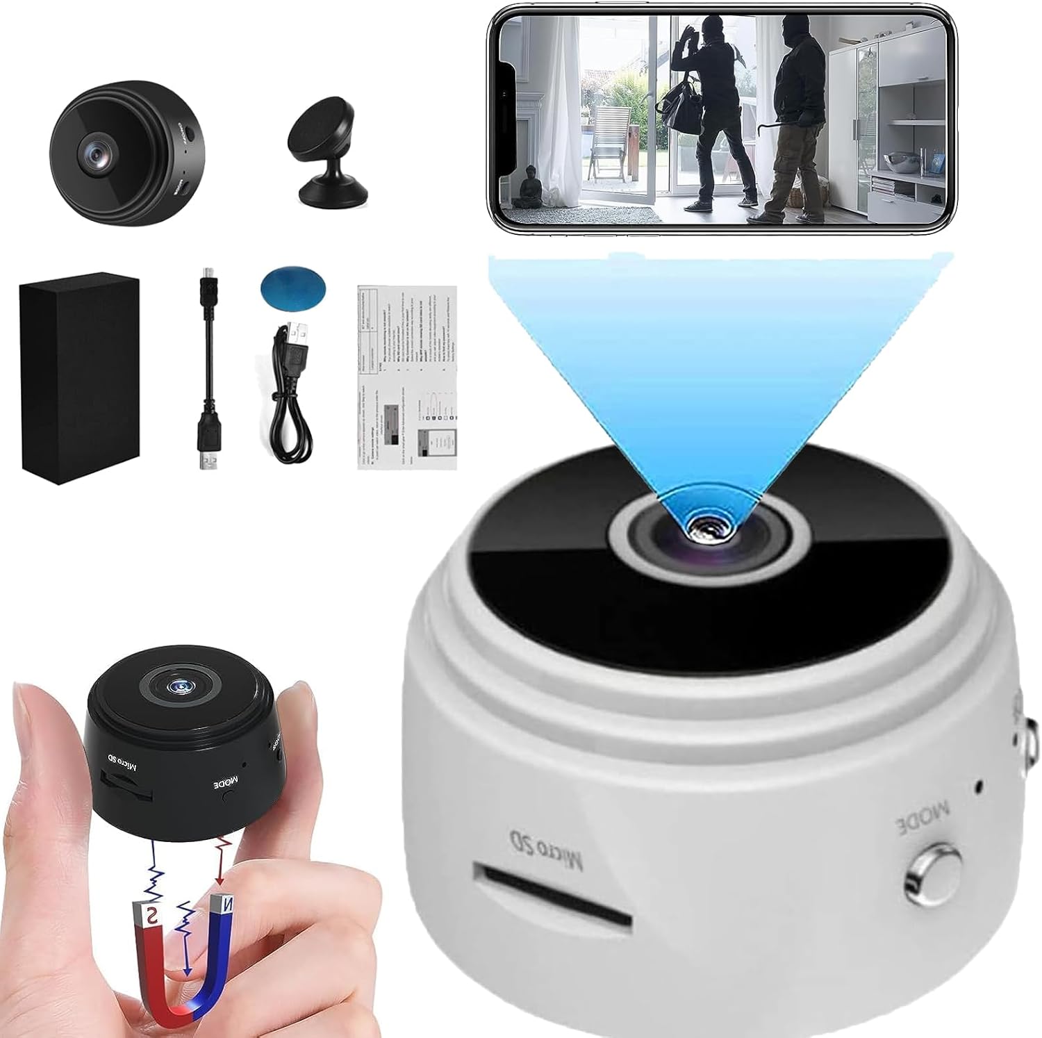 Amazon.com : Spy Focus Magnetic Mini Security Camera Outdoor, Mini ...
