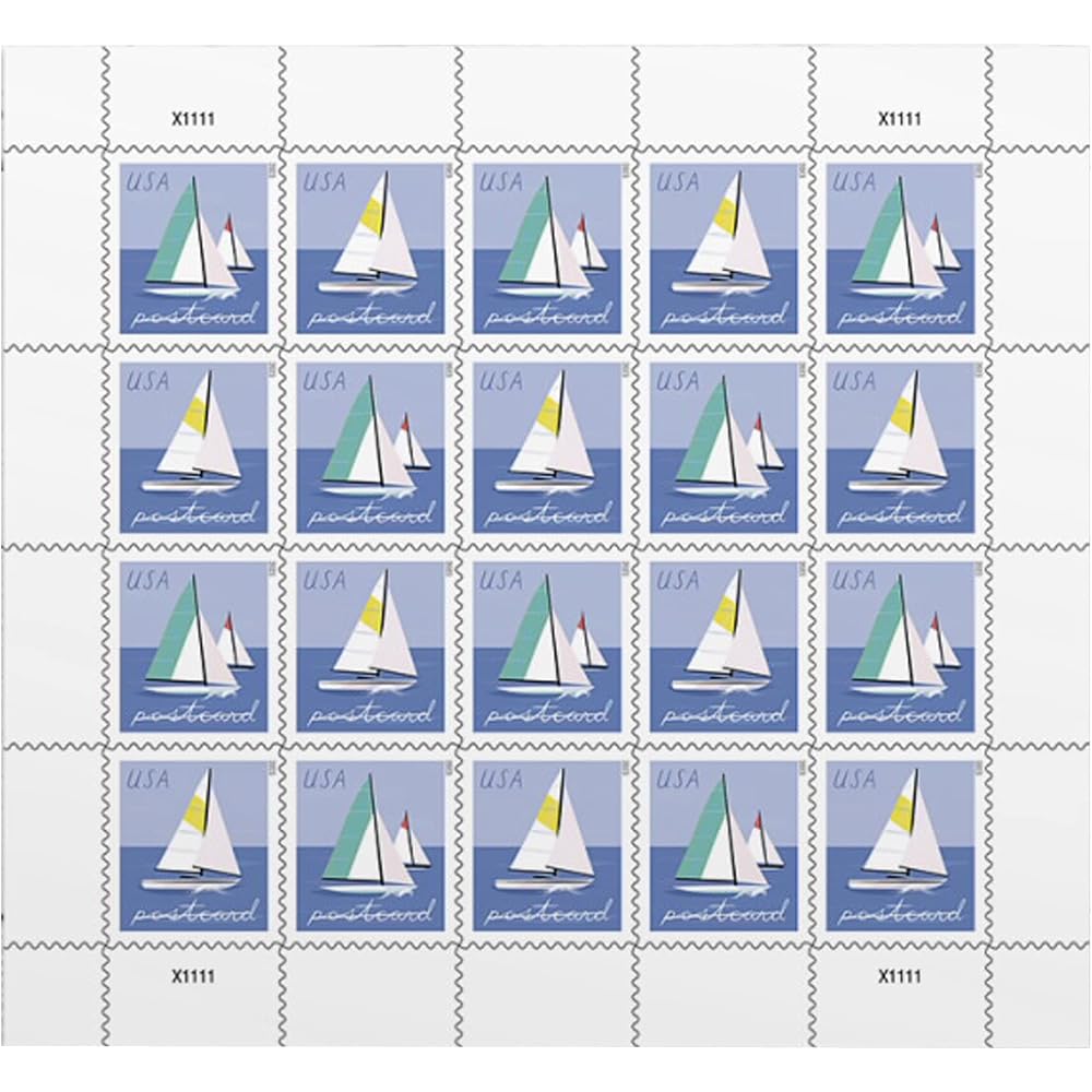 $4/mo - Finance Sailboats Postcard Rate USPS Postage Stamp 1 Sheet of ...