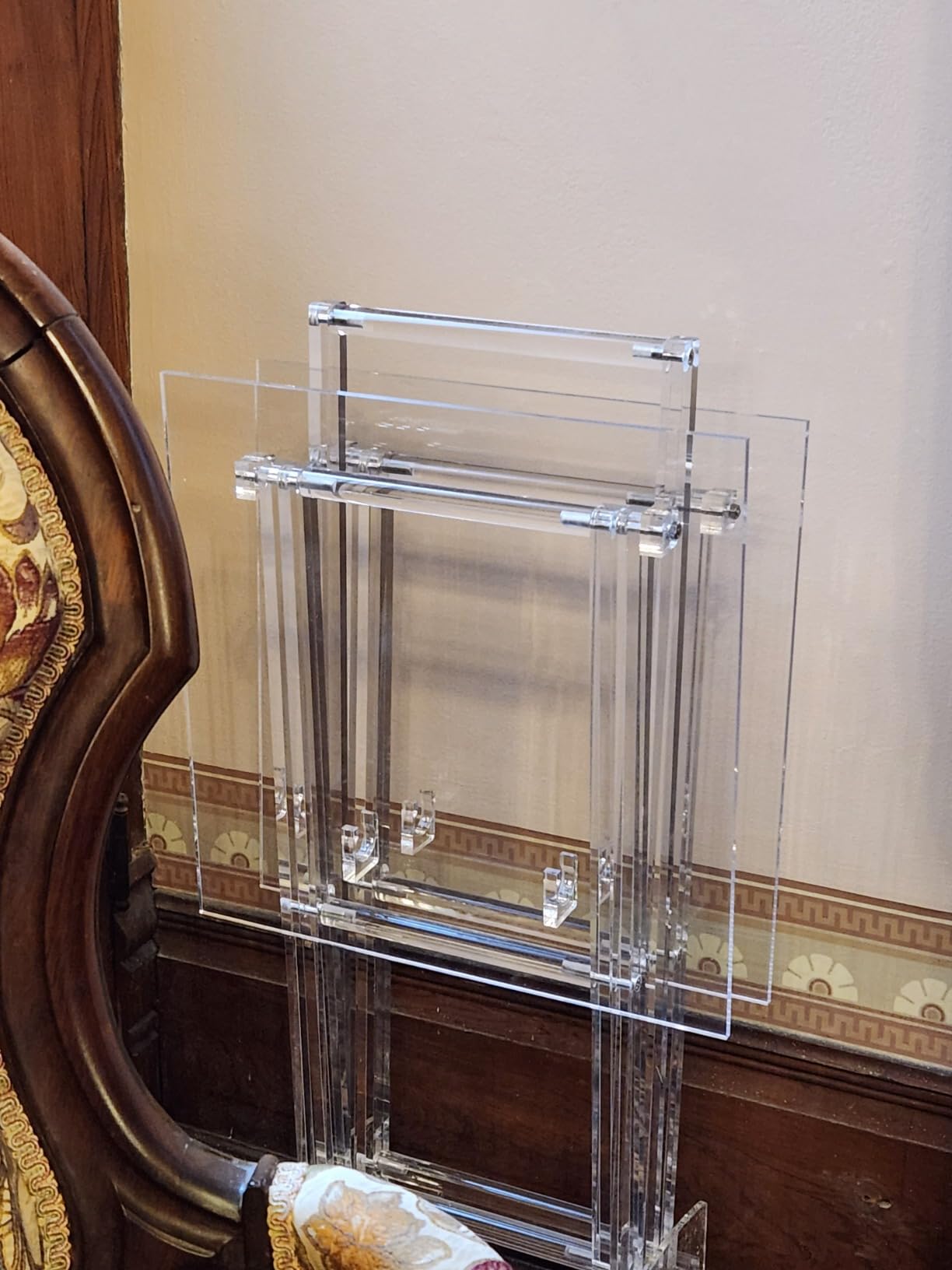 Amazon.com: Oli & Birch USA Lucite Folding TV Tray Table No Assembly ...