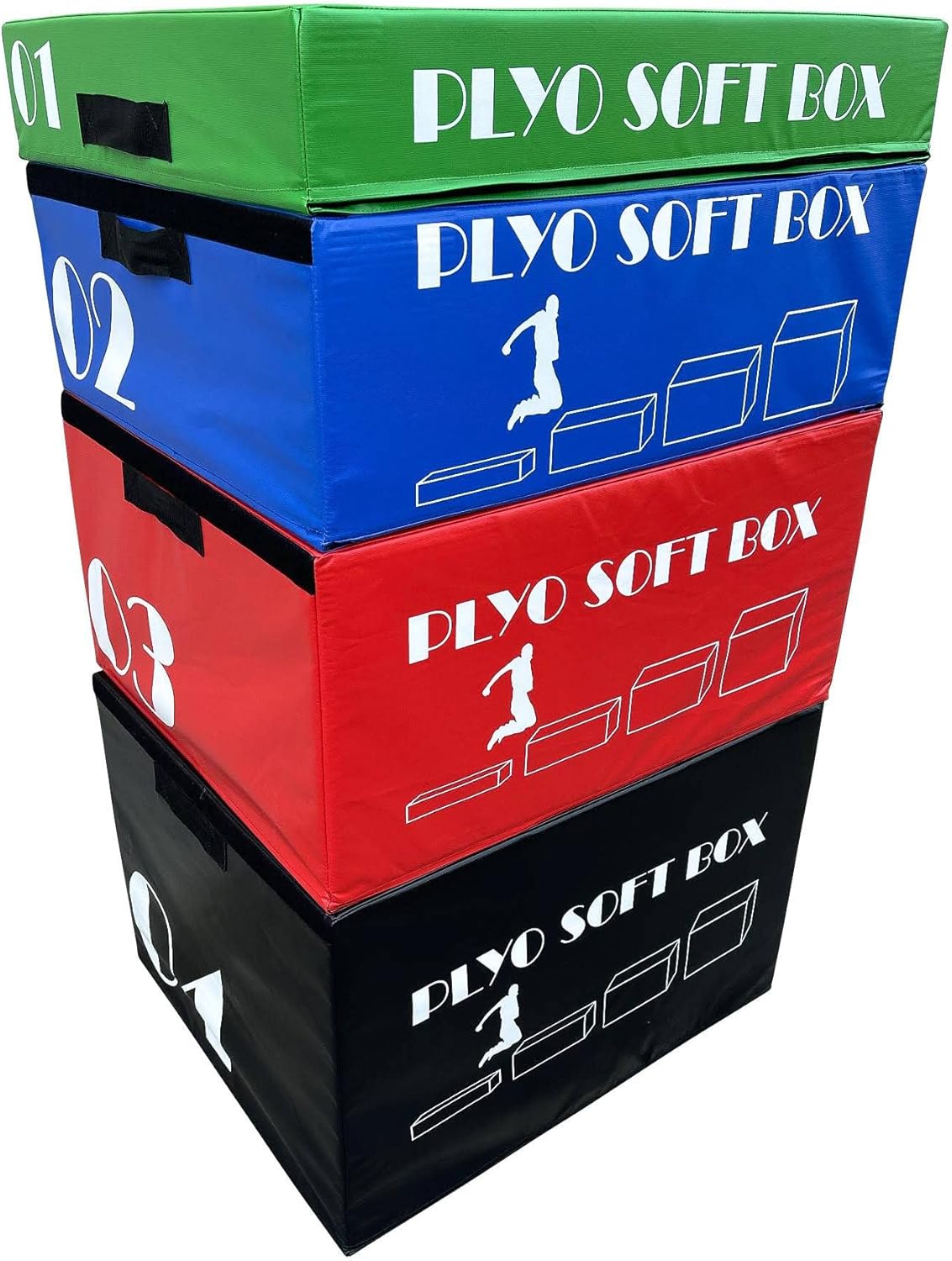 Amazon.com : French Fitness 6-60 Plyo Stackable Soft Jump Boxes - Set ...