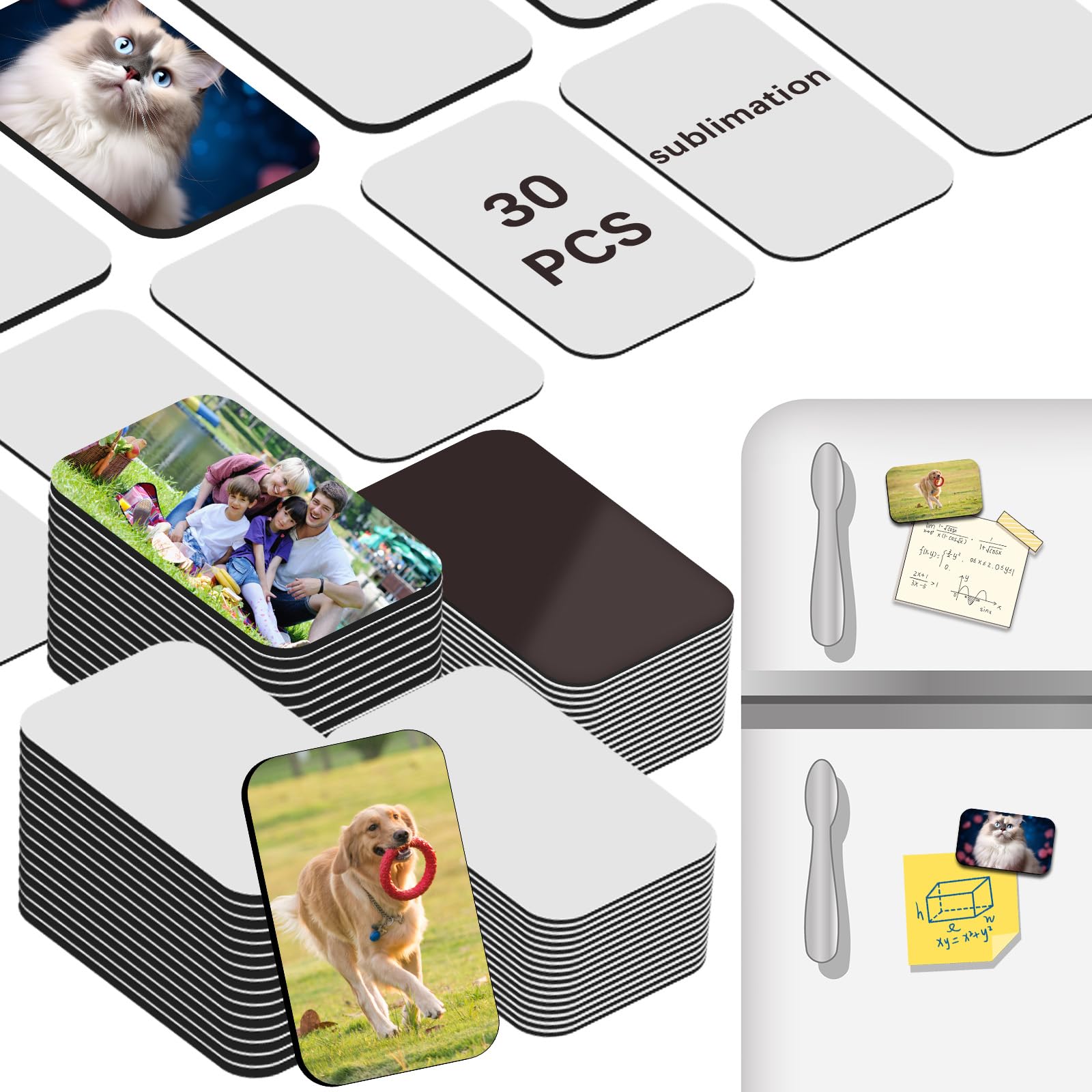 Amazon.com: 60 PCS Sublimation Magnets Blanks Rectangle Products 30 Pcs ...
