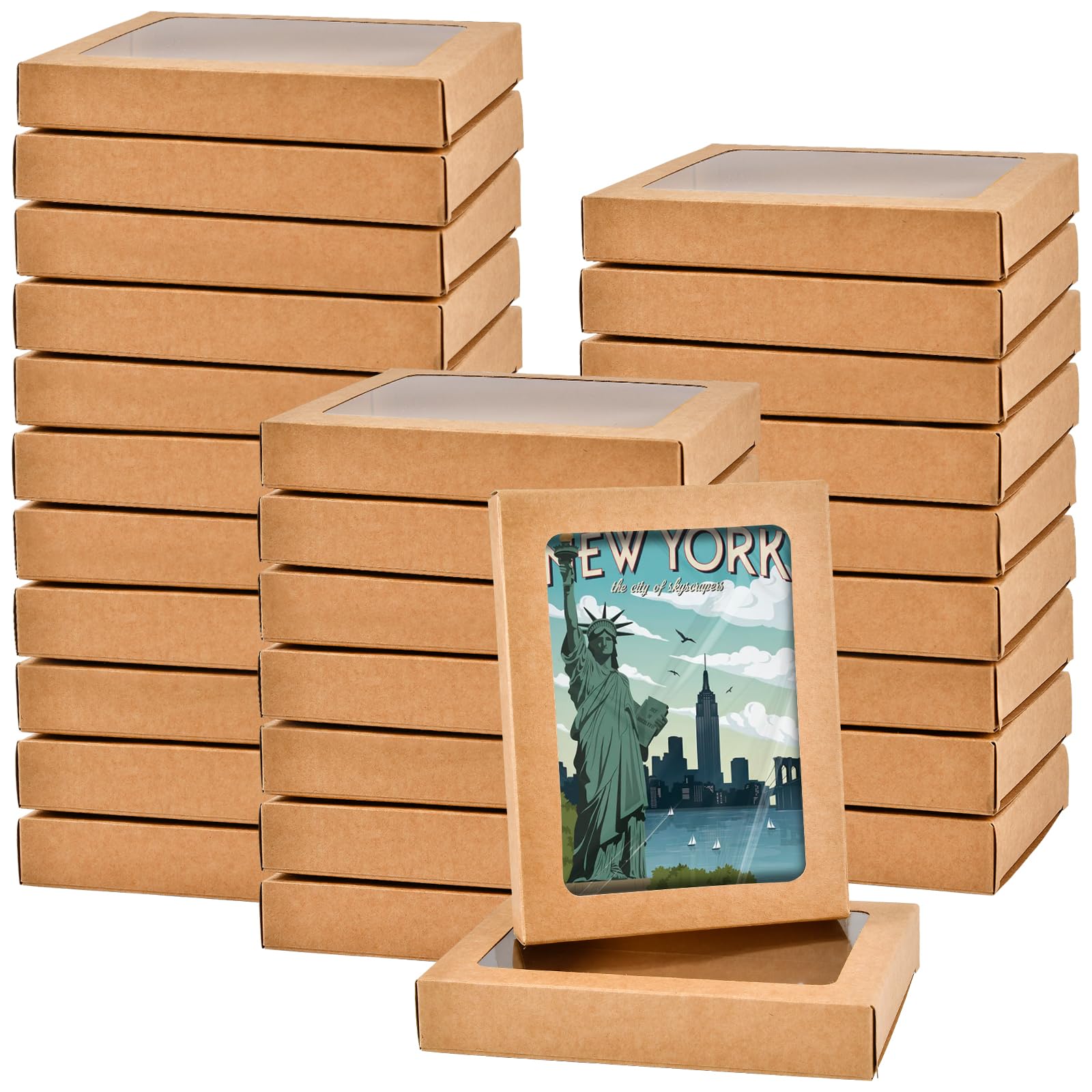 Amazon.com: Aemygo 50 Pcs Greeting Card Storage Box, 4.5 x 6 Inch Kraft ...