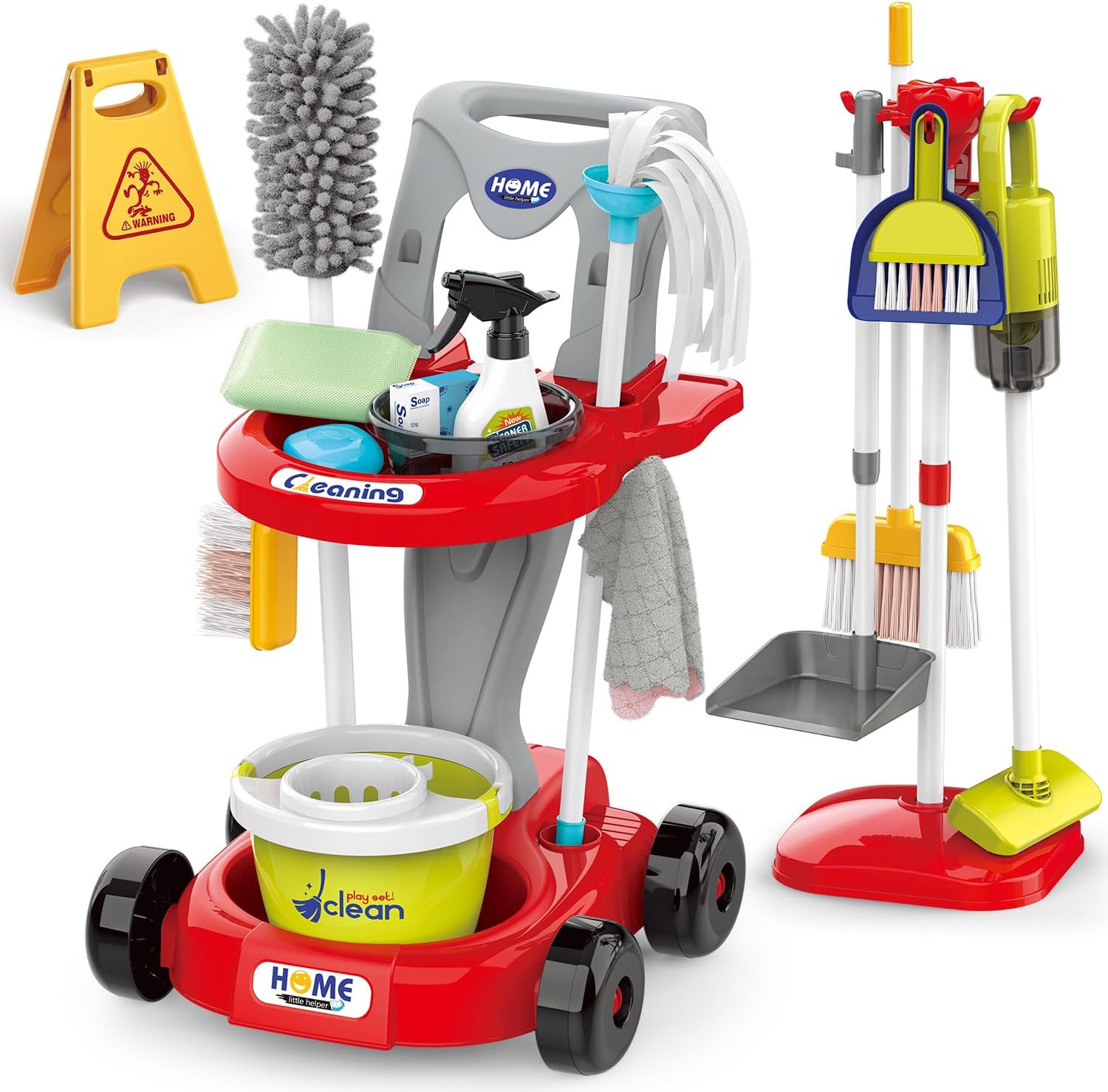 Amazon.com: Melissa & Doug Let's Play House Dust! Sweep! Mop! 6 Piece ...