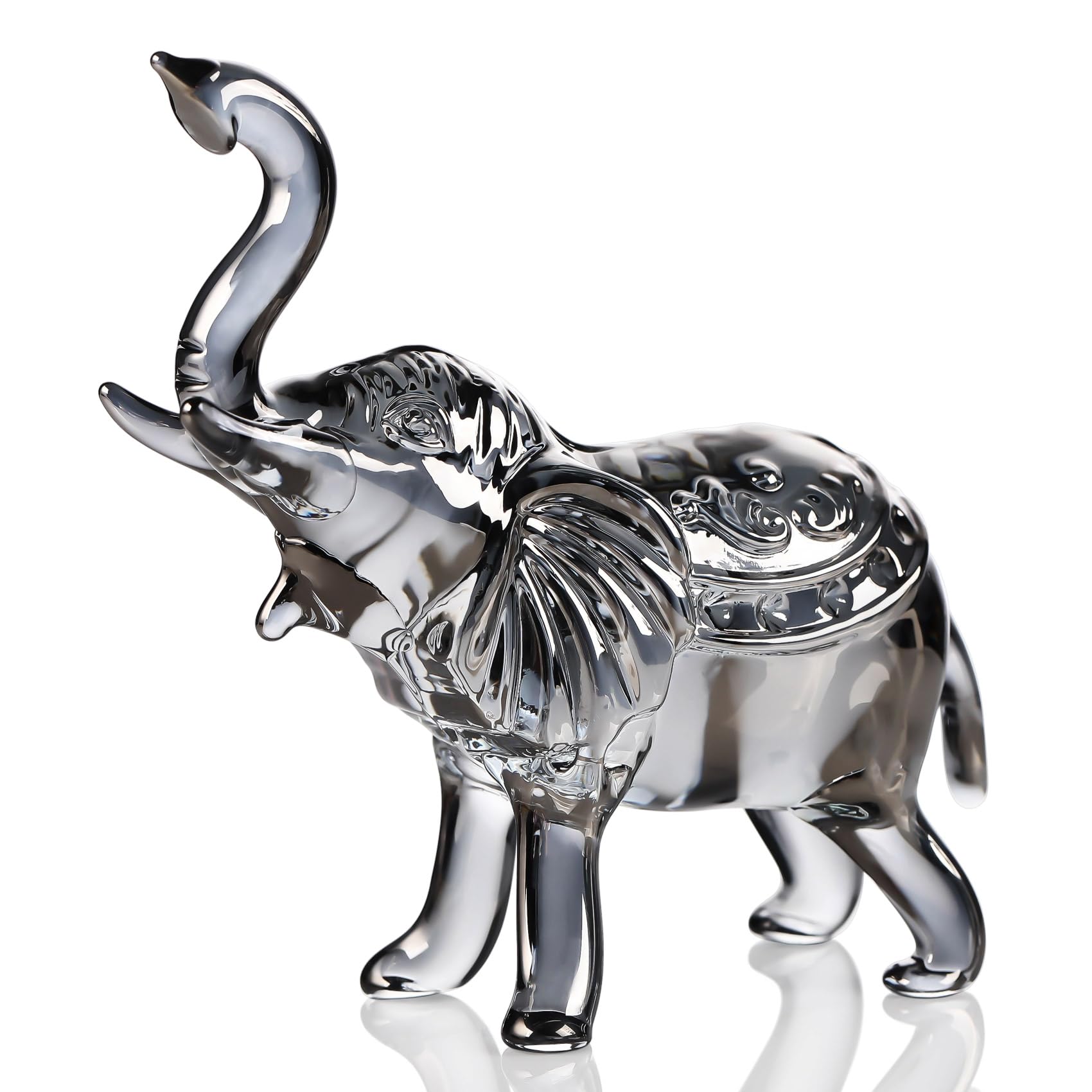 Snapklik.com : Black Crystal Elephant Figurine Decor, Glass Elephant ...