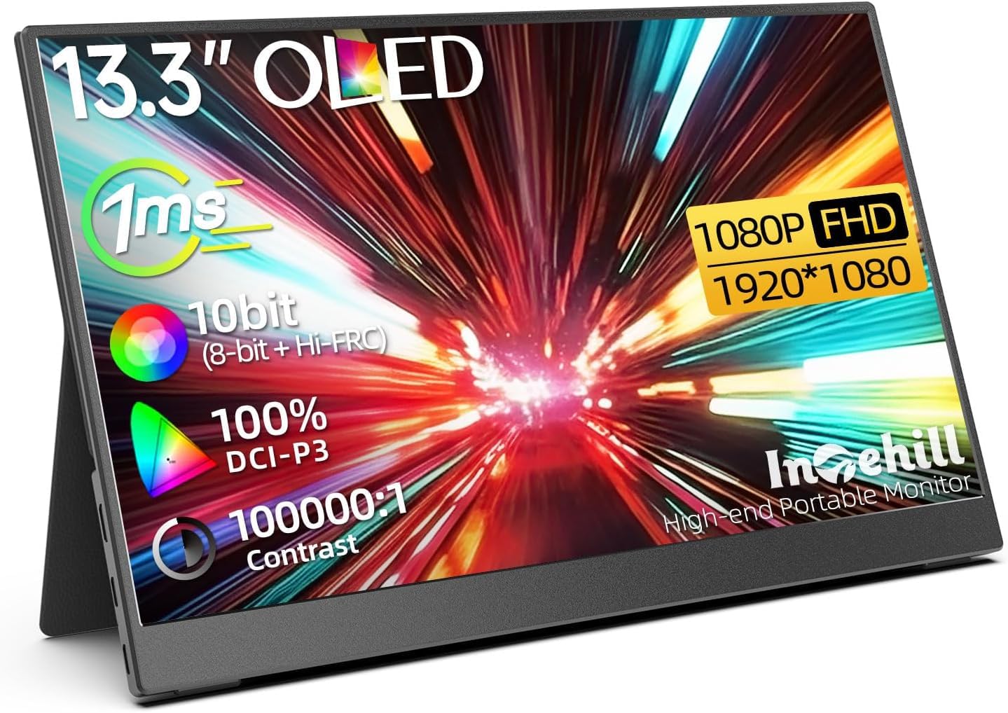 Amazon.com: Intehill OLED Portable Monitor 13.3-inch Small Gaming ...