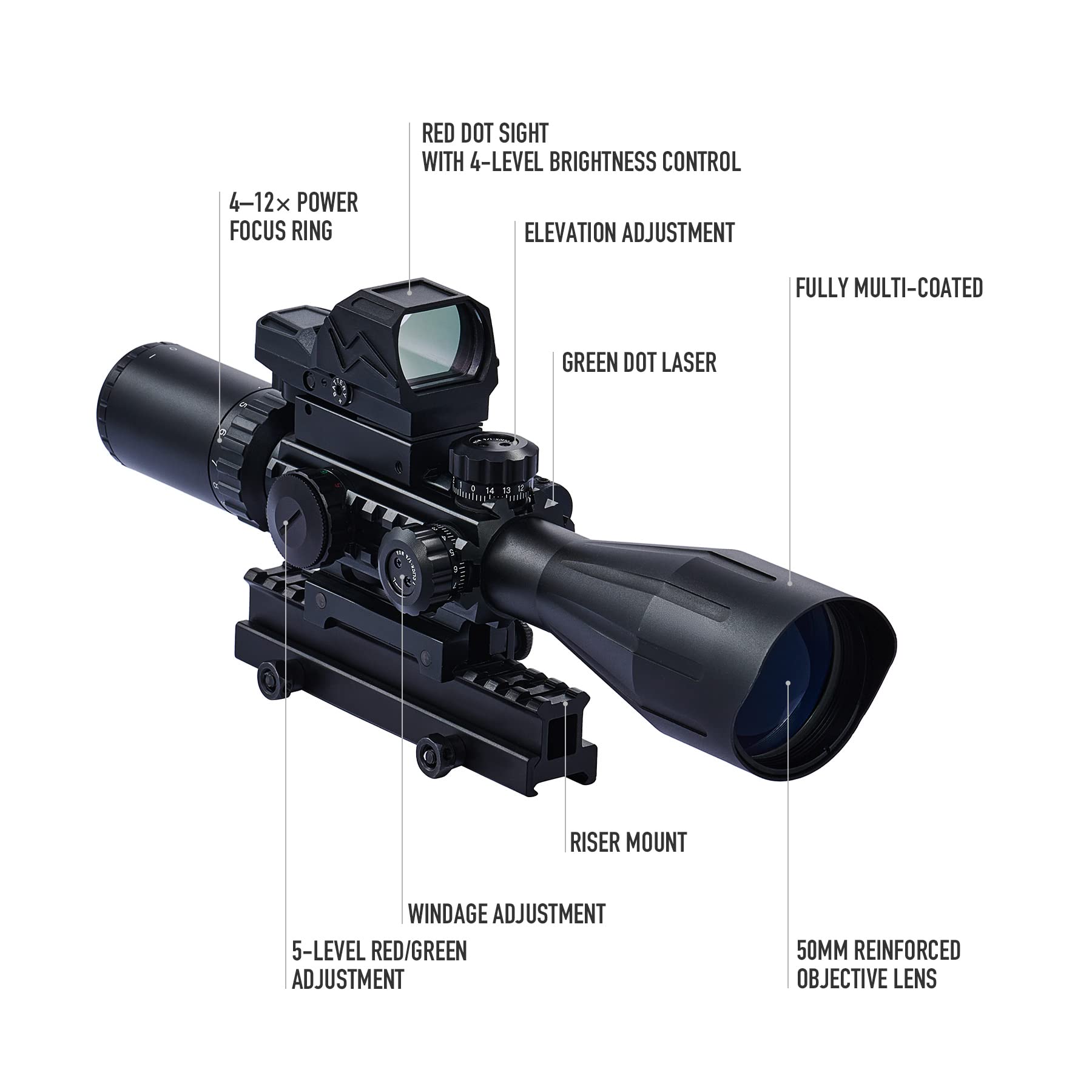 Snapklik.com : Pinty Rifle Scope 4-12x50