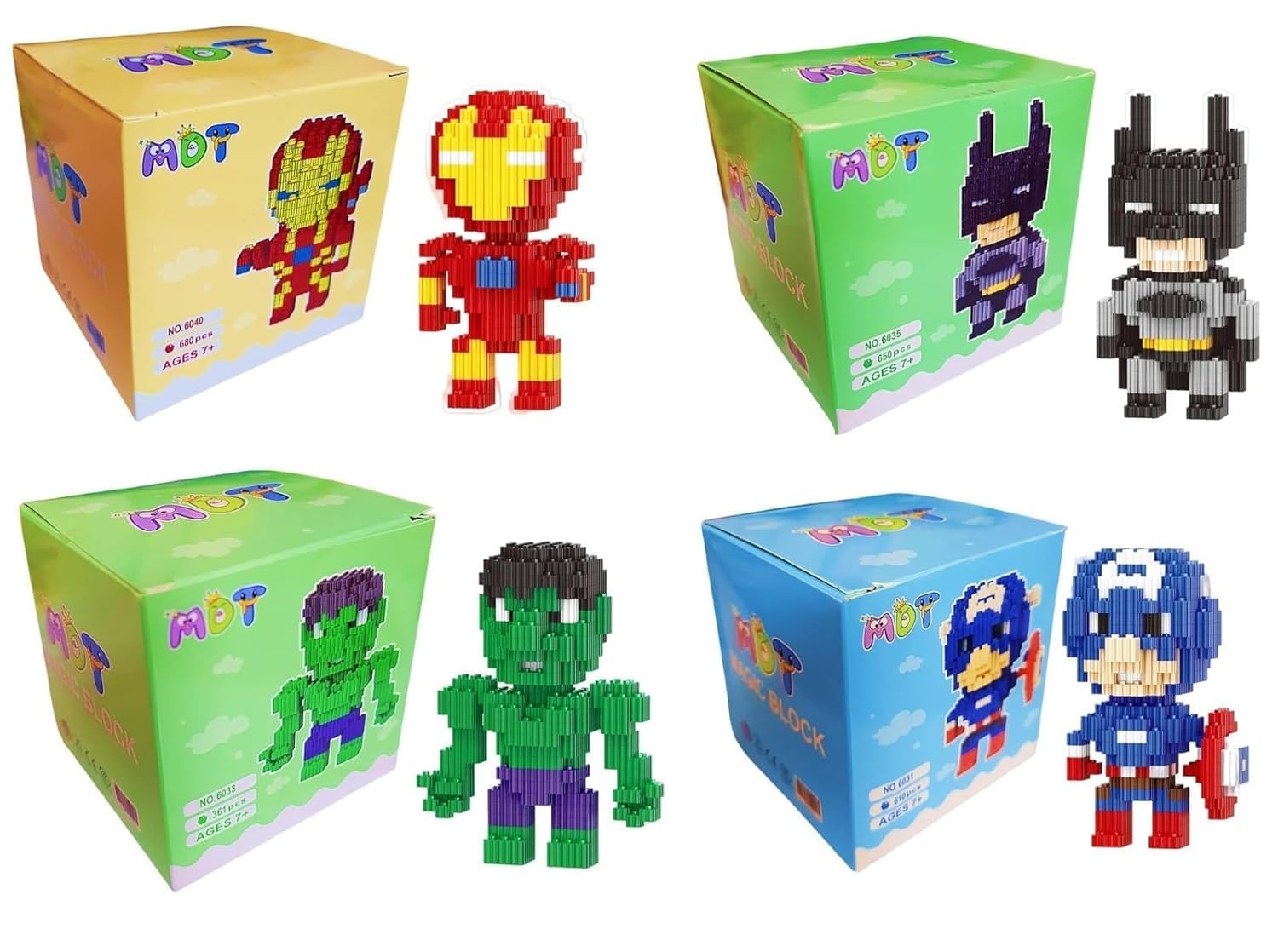 Birthday Popper Super Hero Avengers Building Blocks |Set of 4 | Micro ...