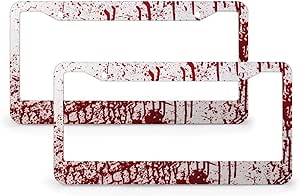 Amazon.com: JOJOART Red Blood Splatters License Plate Frames 2 Packs 2 ...