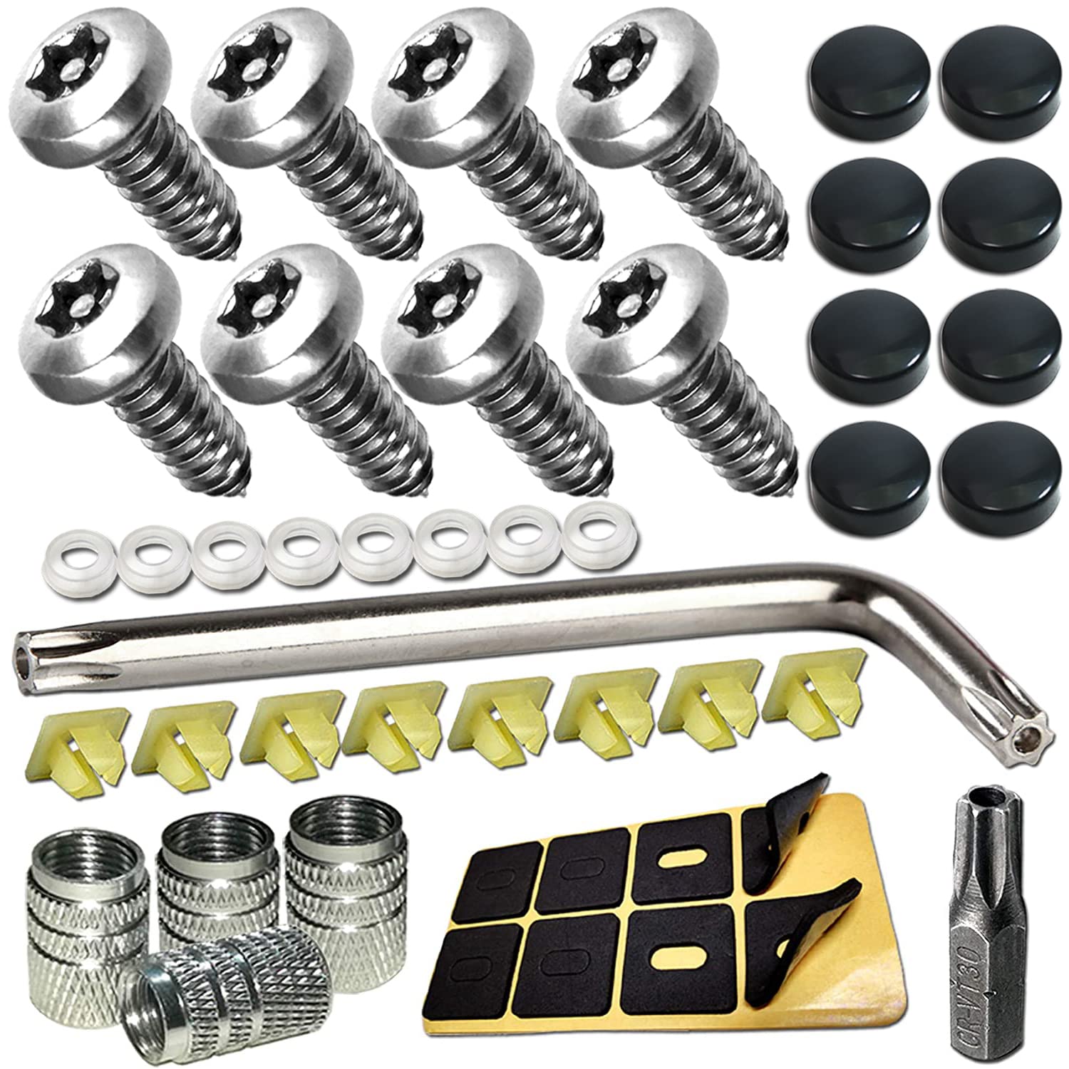 Snapklik.com : YoUoY Anti Theft License Plate Screws -Stainless Steel ...