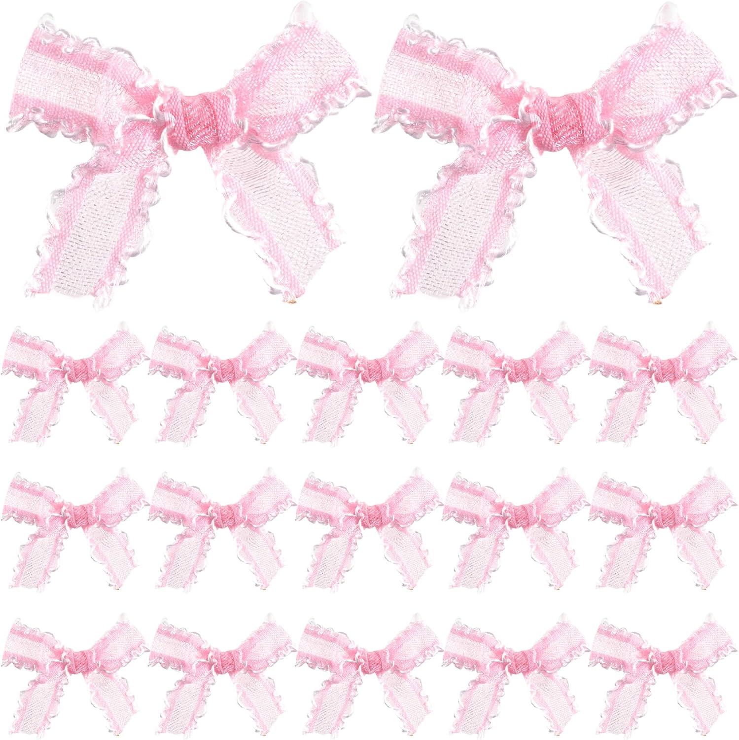 Amazon.com: Mxxipp 15pcs Mini Pink Ribbon Bows, Small Lace Bow, Cute ...