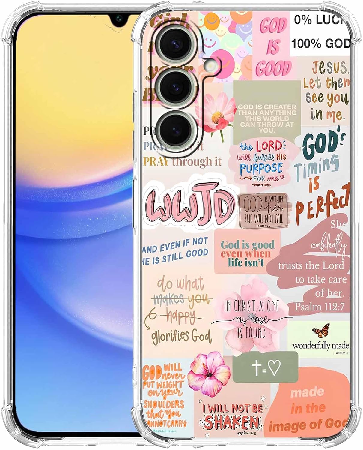 Amazon.com: Tobelint Case for Samsung Galaxy A15 with Christian Design,Jesus Bible Verse Collage ...