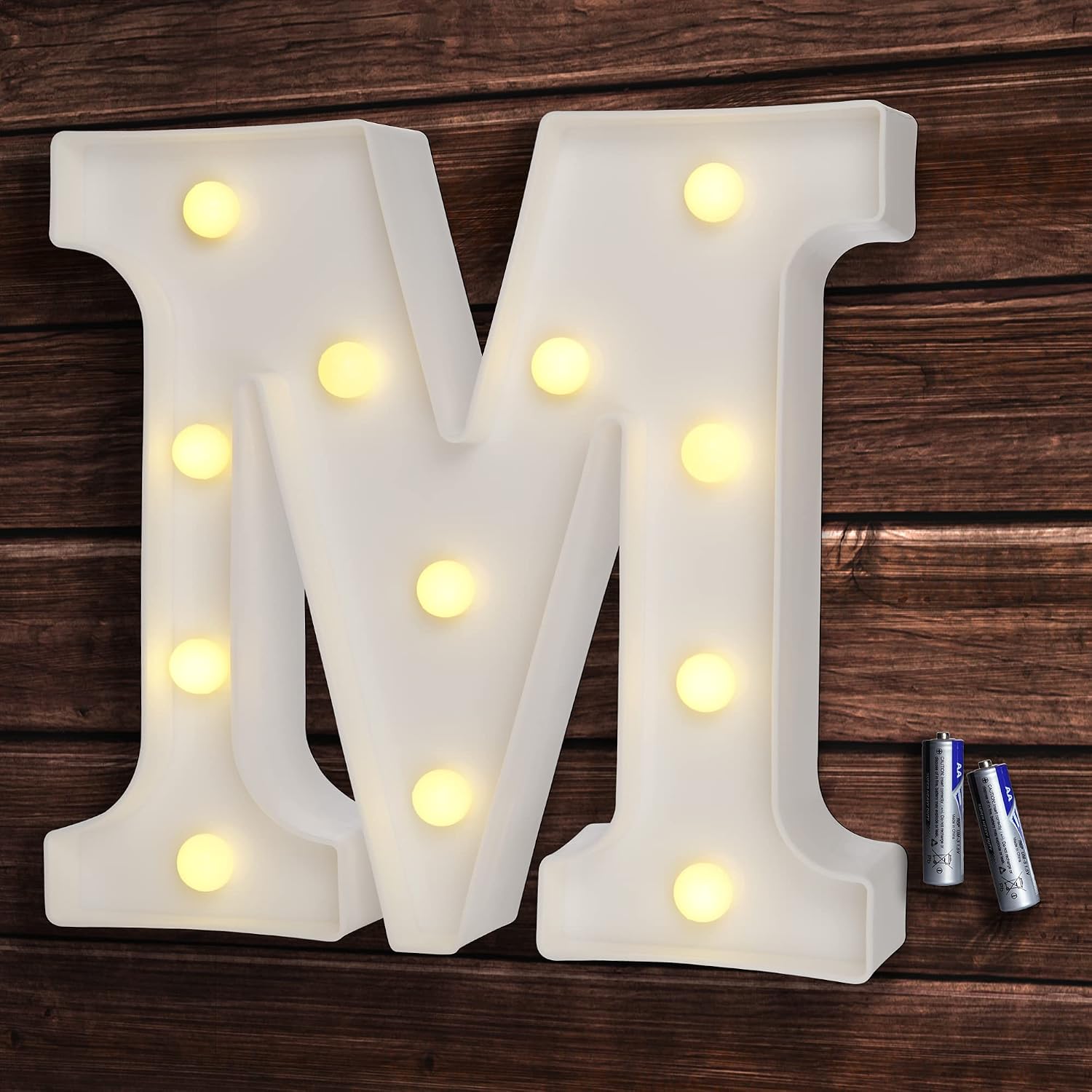 bemece LED Alphabet Letter Lights, Decorative Warm Plastic Light up ...