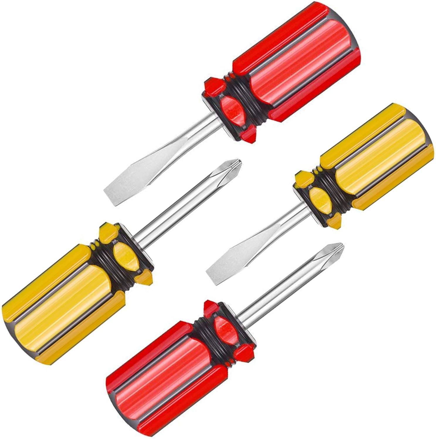 Buspoll 2-color small handle screwdriver(4pack), Phillips screwdriver ...