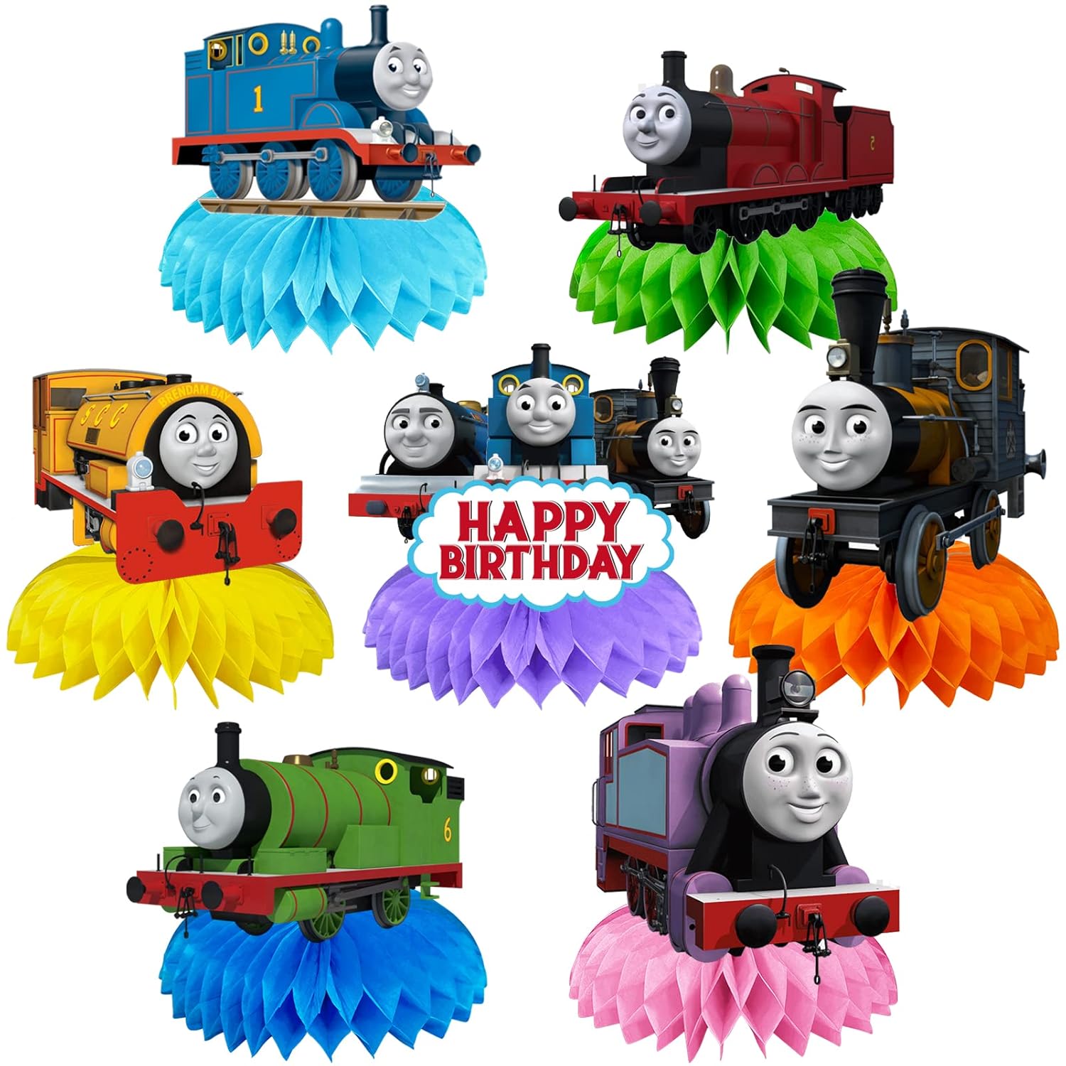 Thomas Train Birthday Party Decorations, 7Pcs Thomas Train Theme Party ...