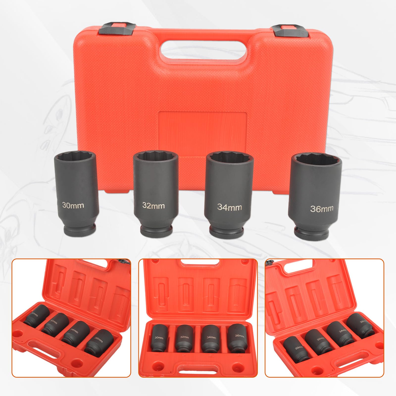 Snapklik.com : SSN 1/2 Inch Impact Socket Set Heavy Duty Drive Impact ...