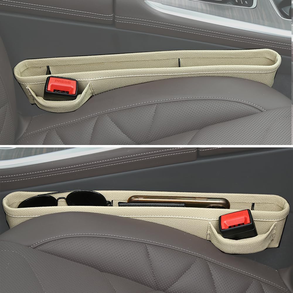 Amazon.com: Movecup Car Seat Gap Filler Leather Car Seat Organizer ...
