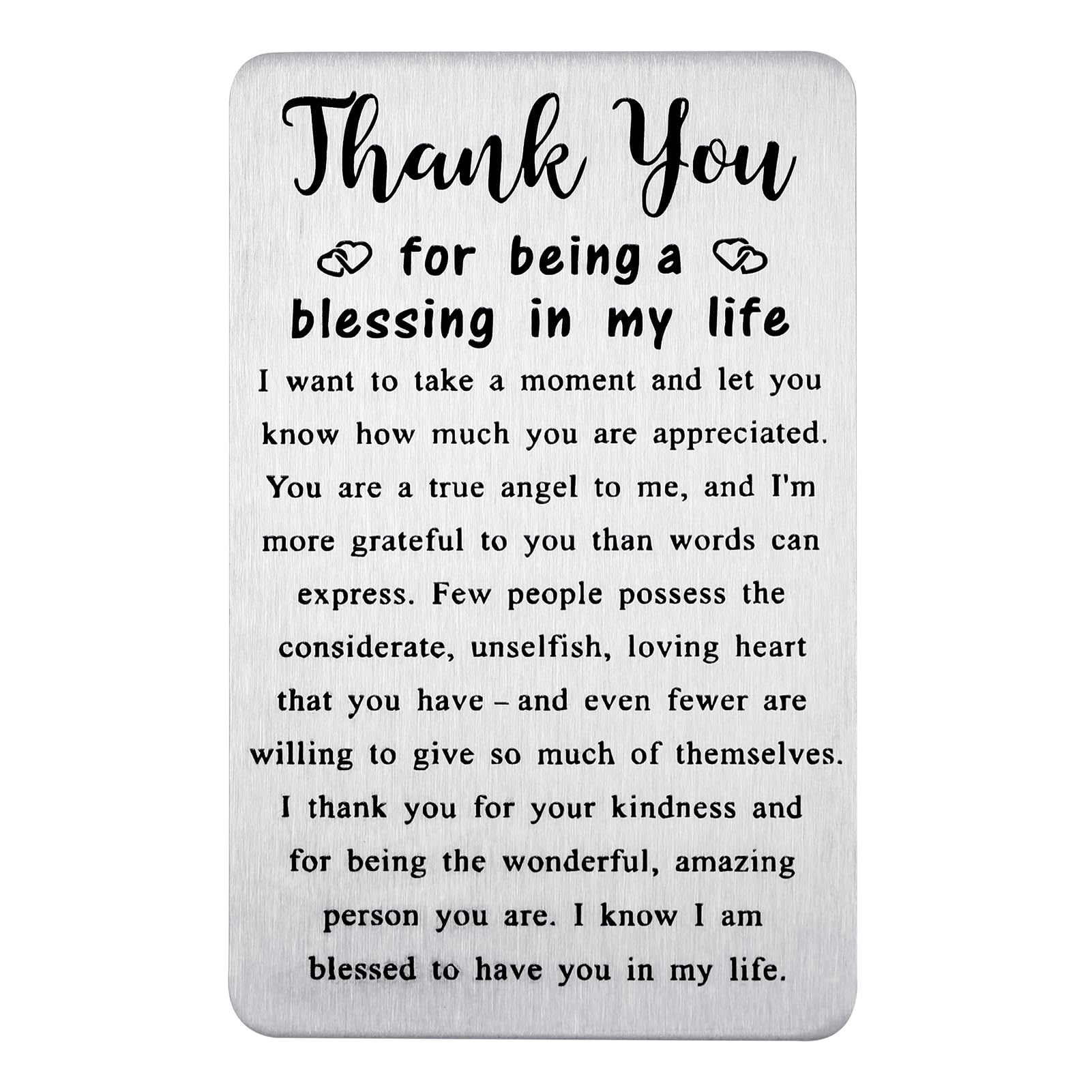 Amazon.com : PLwelth Engraved Wallet Card Appreciate Card for Women ...