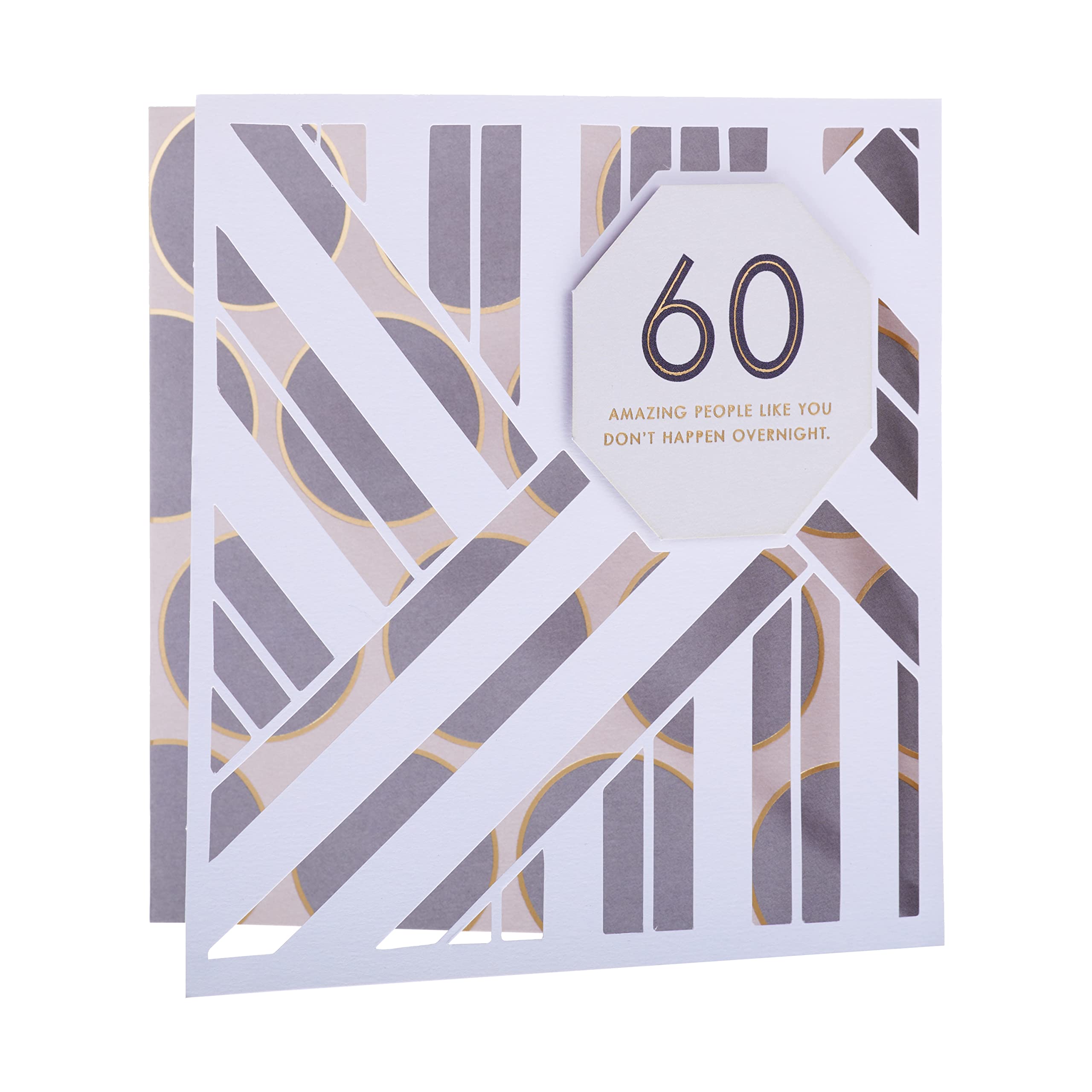 Amazon.com : Hallmark 60th Birthday Card - Contemporary Die Cut Design ...