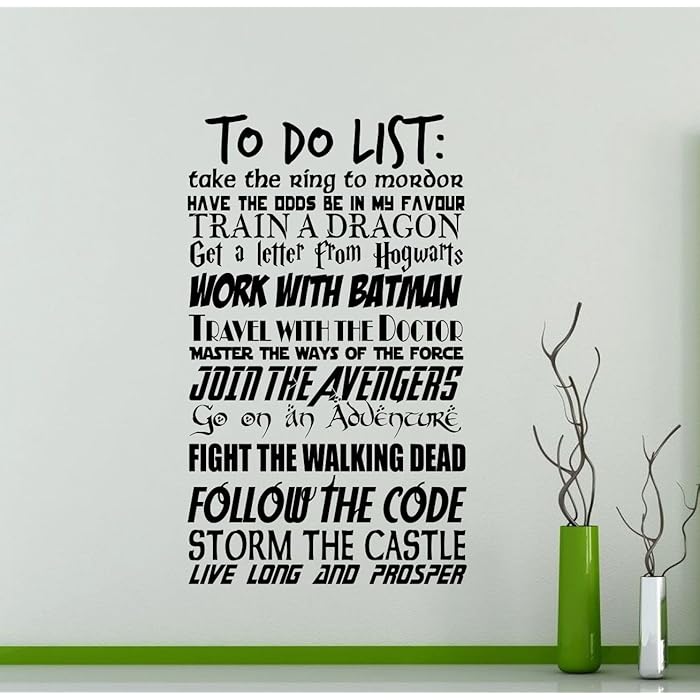 Buy to Do List Wall Decal Popular Quotes Geek Decor Avengers Walking ...