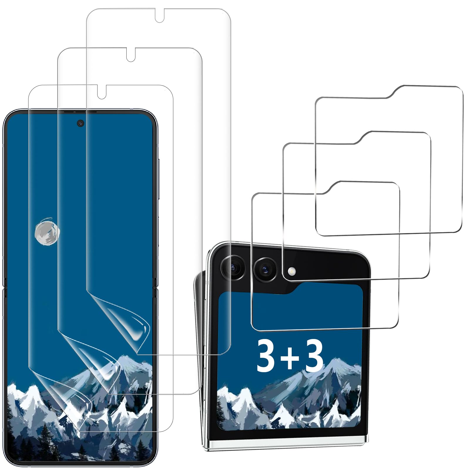 Amazon.com: LXXMSXH [3+3] for Samsung Galaxy Z Flip 5/6 Screen ...