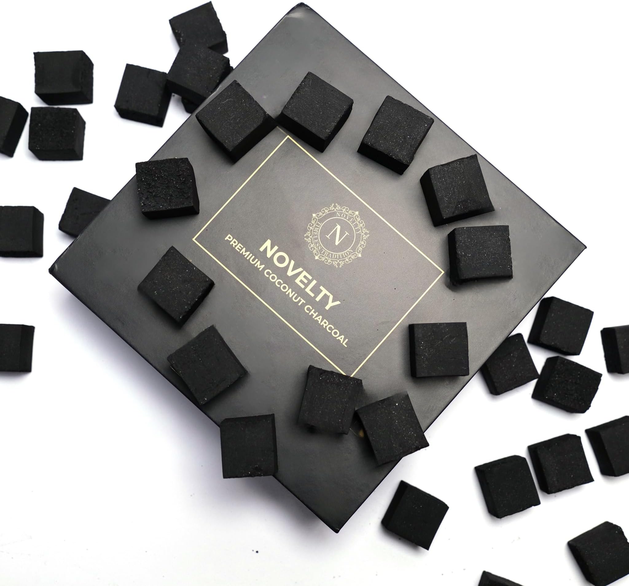 Amazon.com: Novelty Premium Coconut Charcoal - 25mm, 72 Pieces, 1Kg Box ...