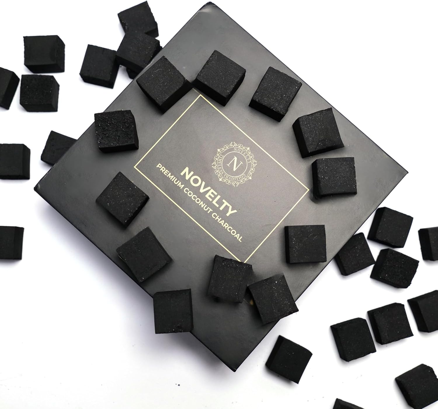 Amazon.com: Novelty Premium Coconut Charcoal - 25mm, 72 Pieces, 1kg Box - Coco Coconut Coals for ...