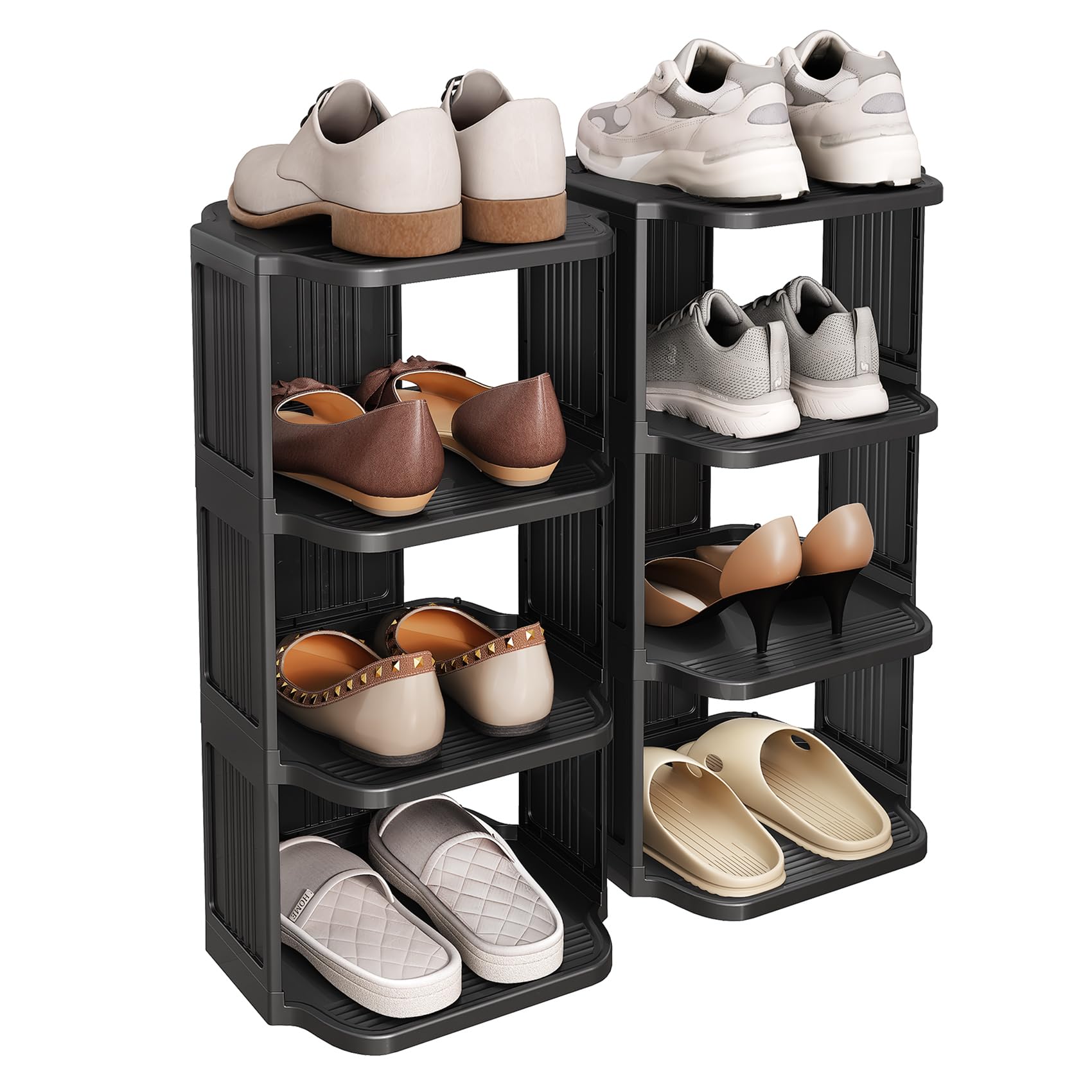 Amazon.com: Kitstorack Vertical Shoe Rack: 8 Tiers Stackable Shoe Rack ...