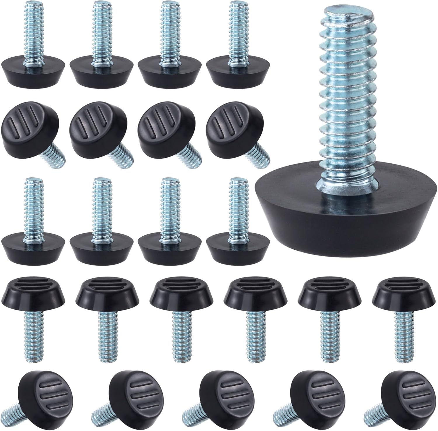 Amazon.com: Isslly 24 pcs M6 Thread Furniture Feet, Black Adjustable ...