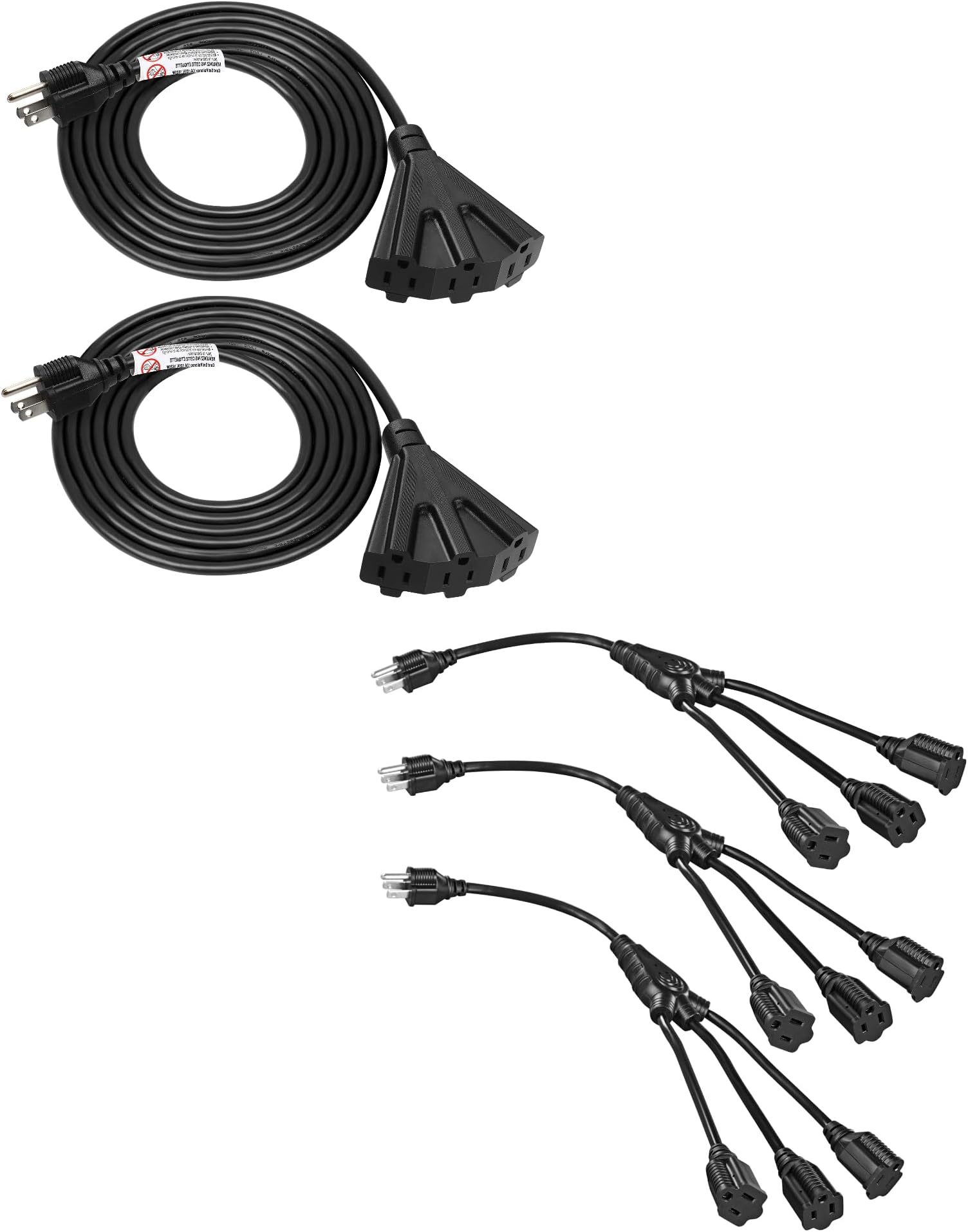 Amazon.com: DEWENWILS 10 FT Outdoor Tri-Tap Extension Cord Splitter+18 ...