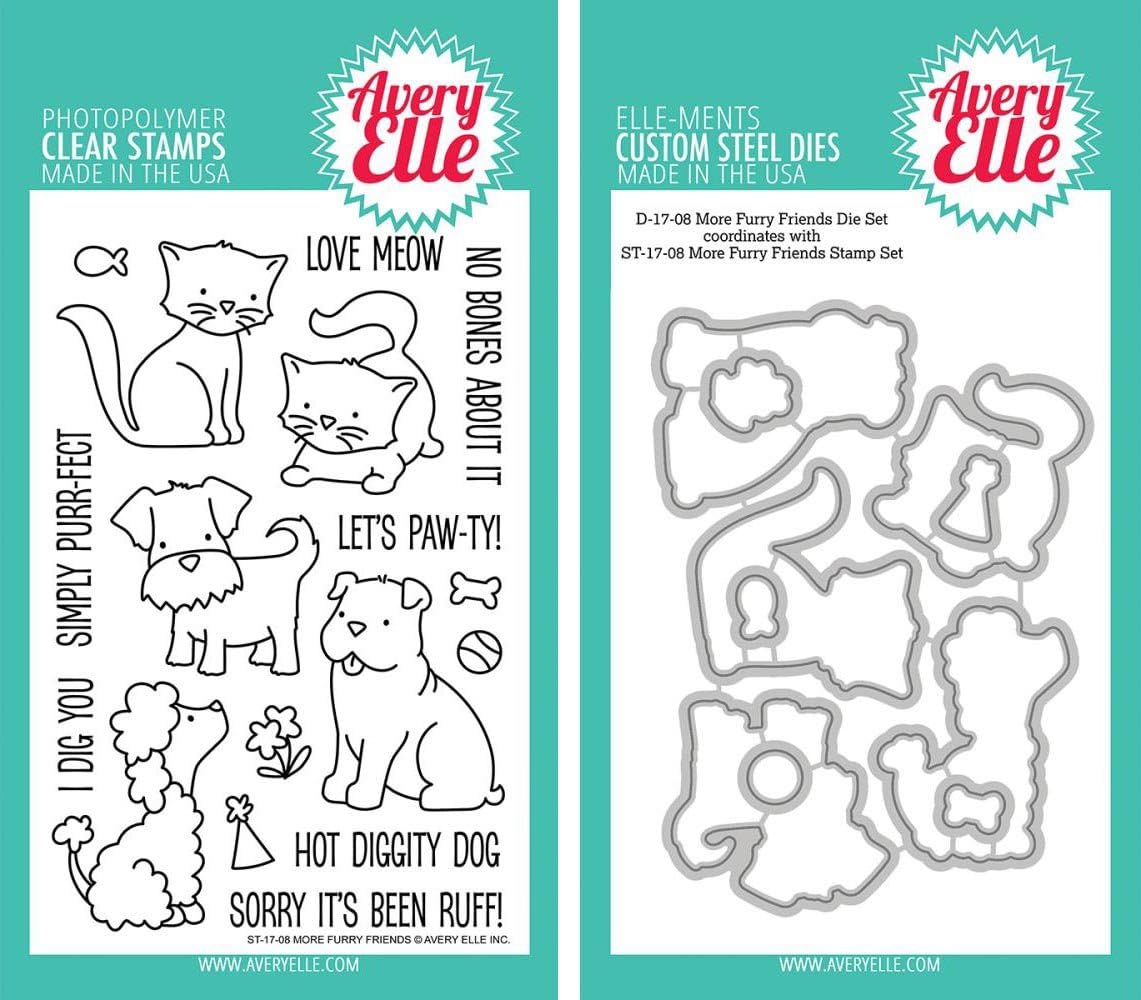 Amazon.com: Avery Elle- More Furry Friends Stamp and Die Set