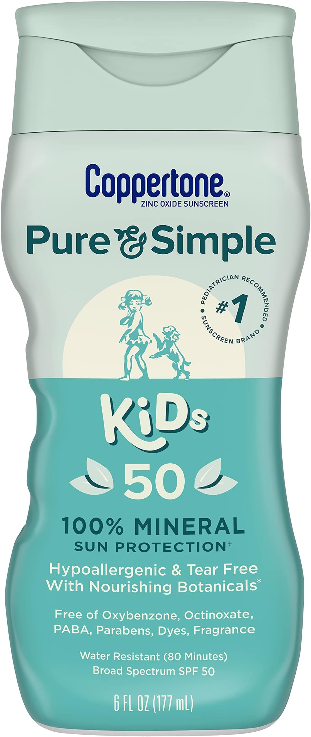 Amazon.com: Coppertone Pure and Simple Kids Sunscreen Lotion, SPF 50 ...