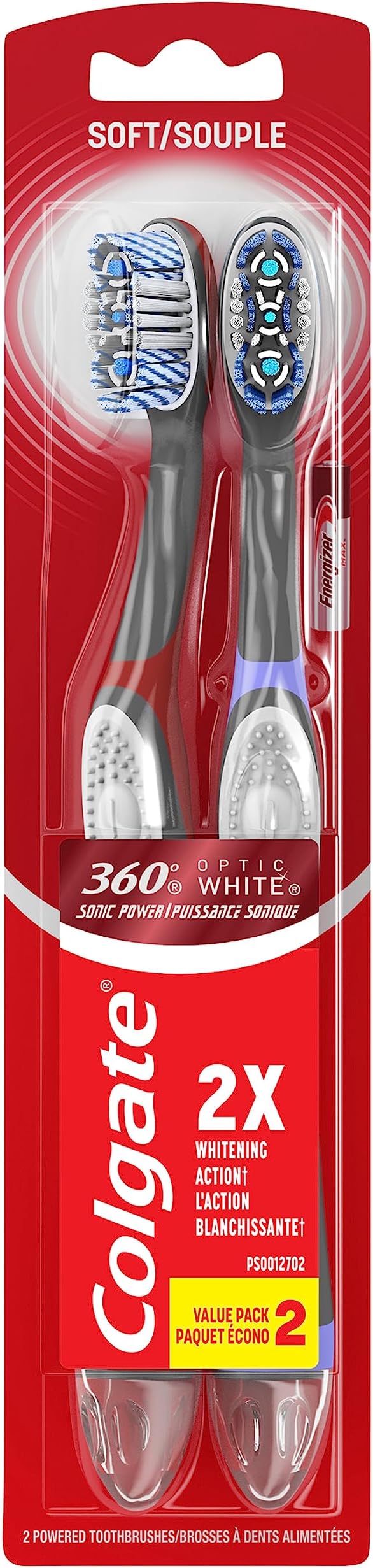 Amazon.com: Colgate, 360 Optic White Sonic Battery Powered Vibrating ...