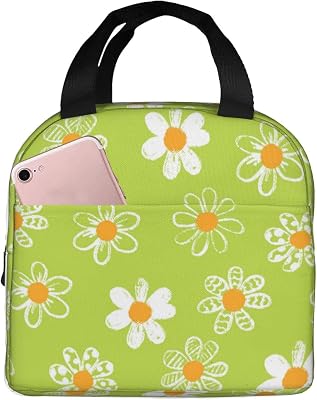 Amazon.com: weecool Green Daisy Flower Lunch Bag for Women Men, Cute ...